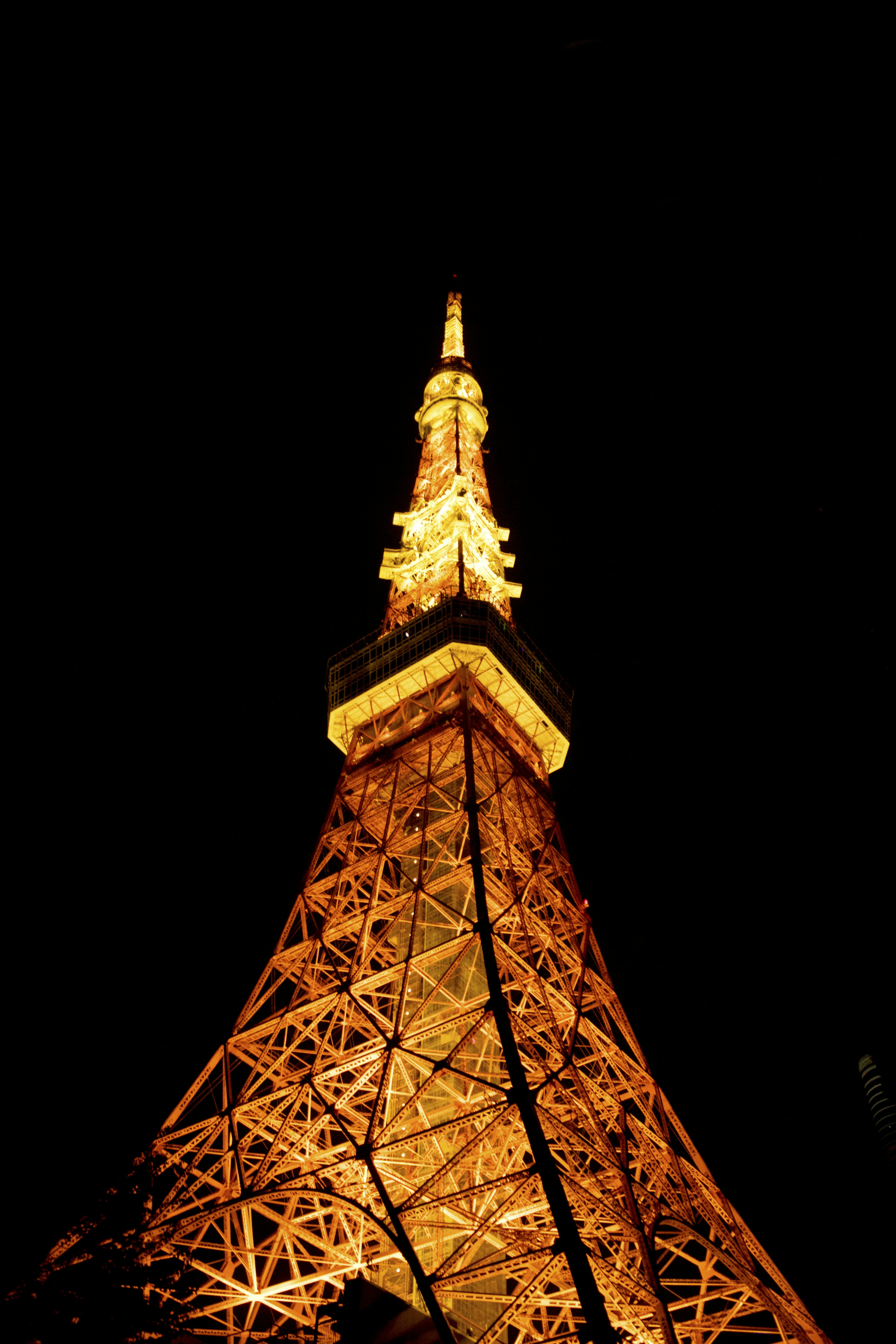 Luminous Lattice: Tokyo Tower Pierces the Night Amber