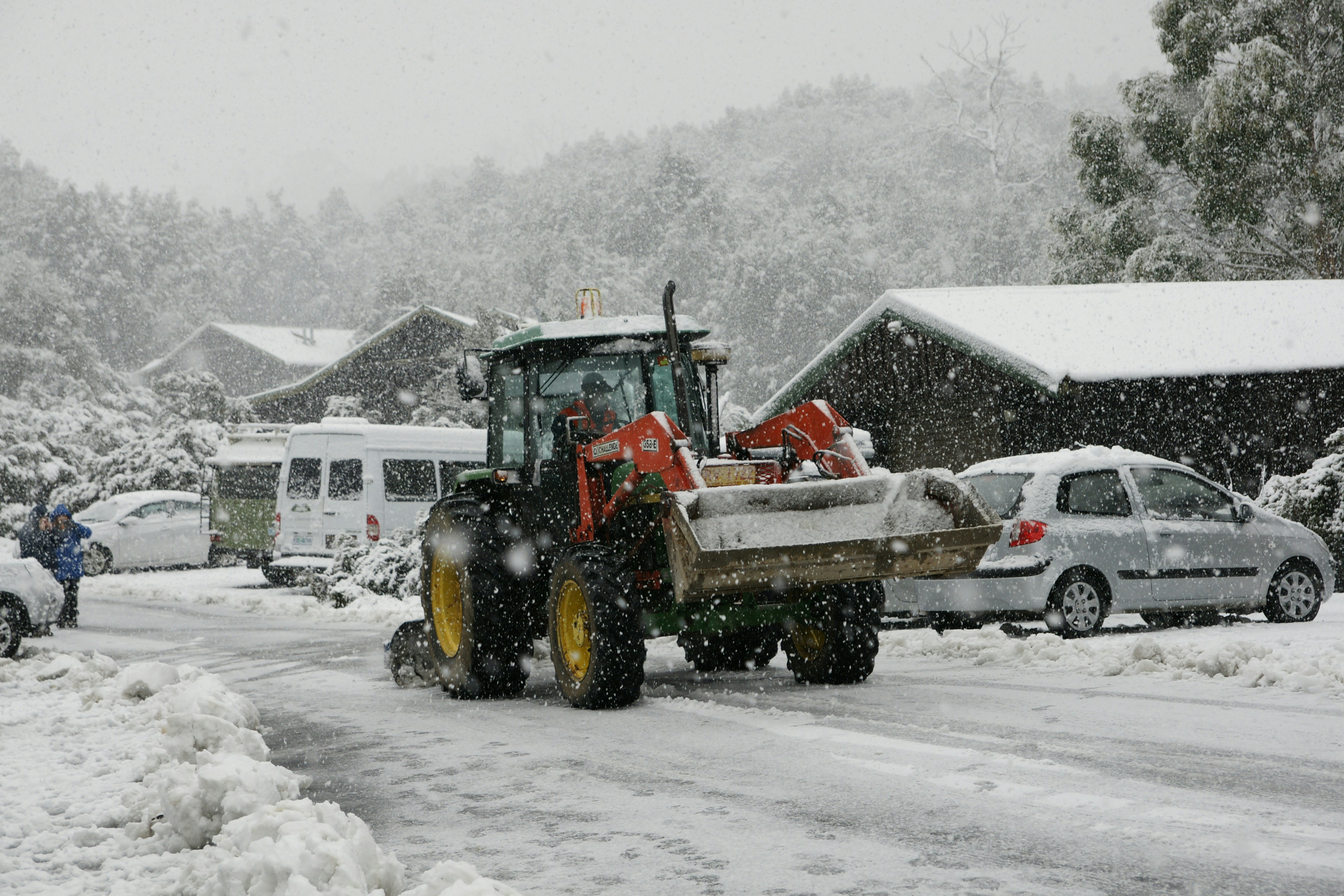 Snowplow Trains the Quiet Parking Lot