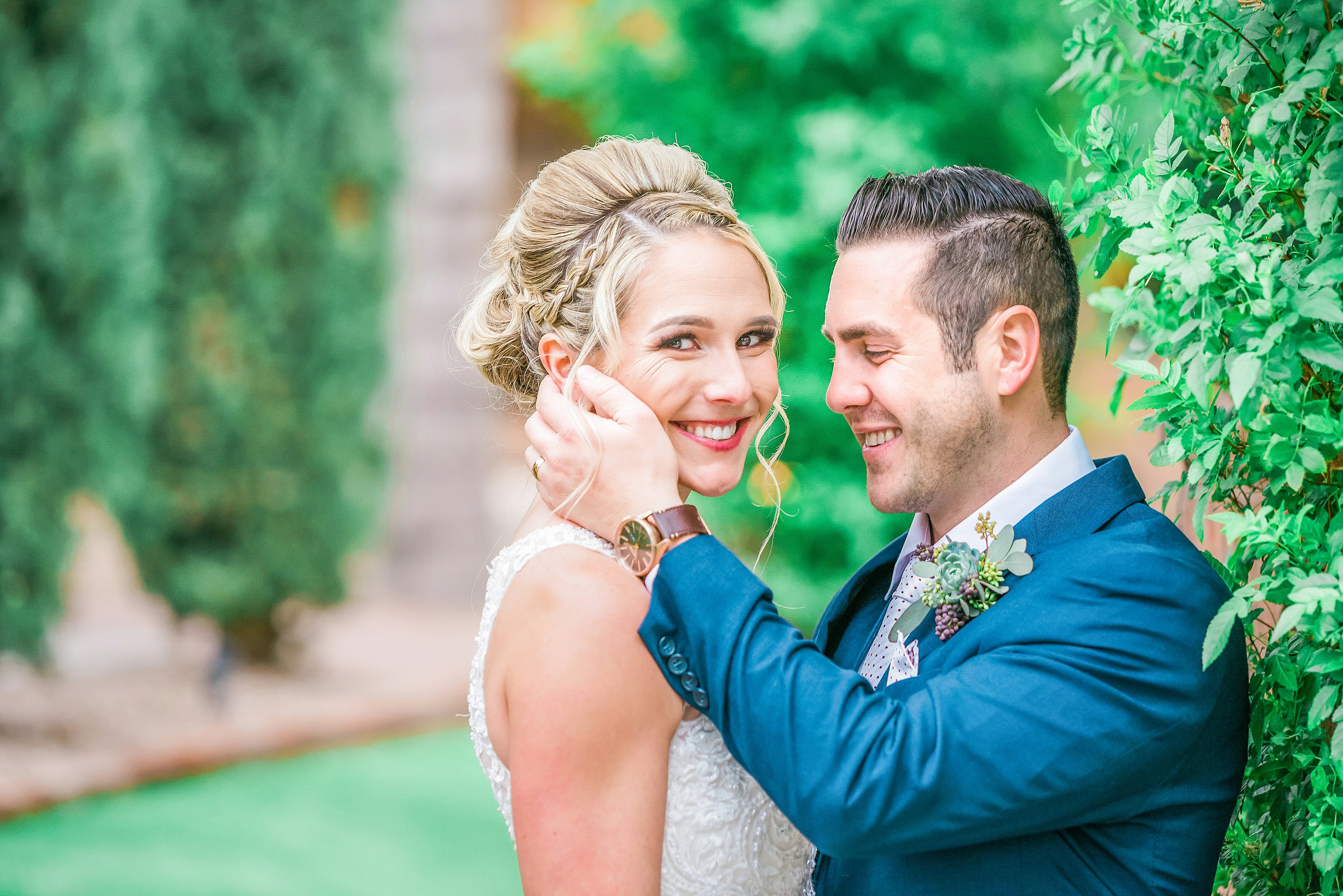 A bride and groom standing next to each other photo – Free Adult Image ...