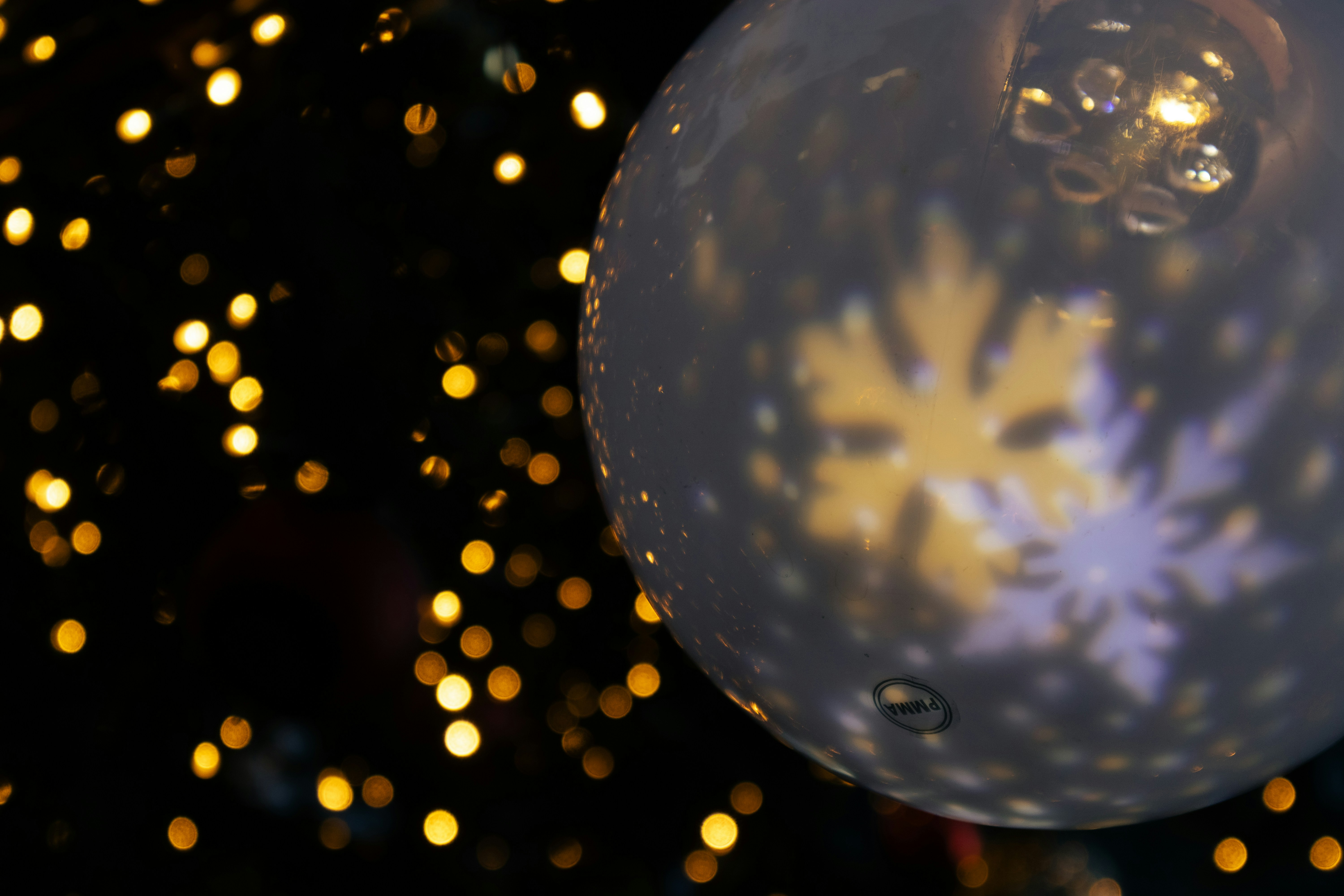 Snowflake Globe in a Sea of Golden Orbs
