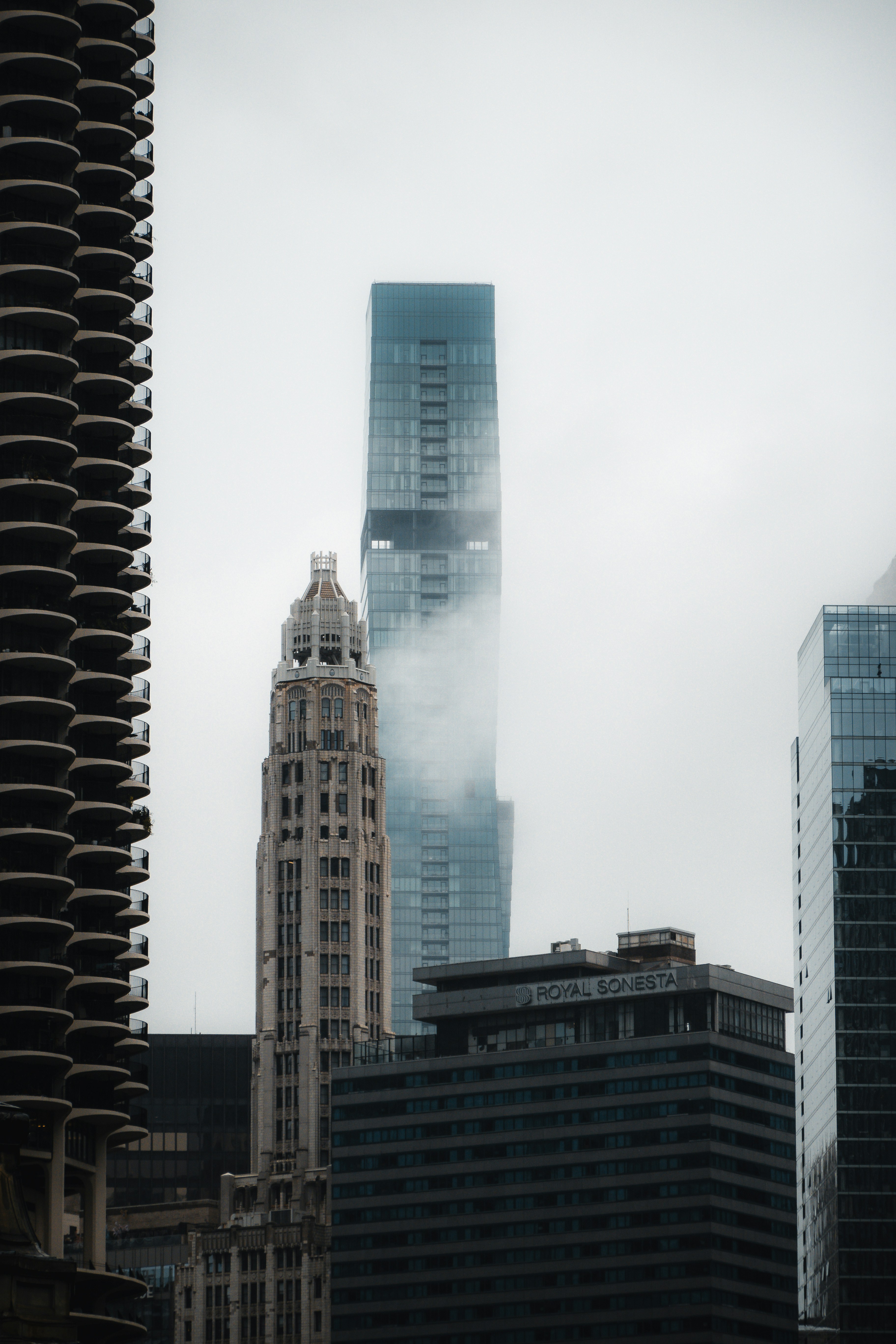 A very tall building towering over a city photo – Free City Image on ...