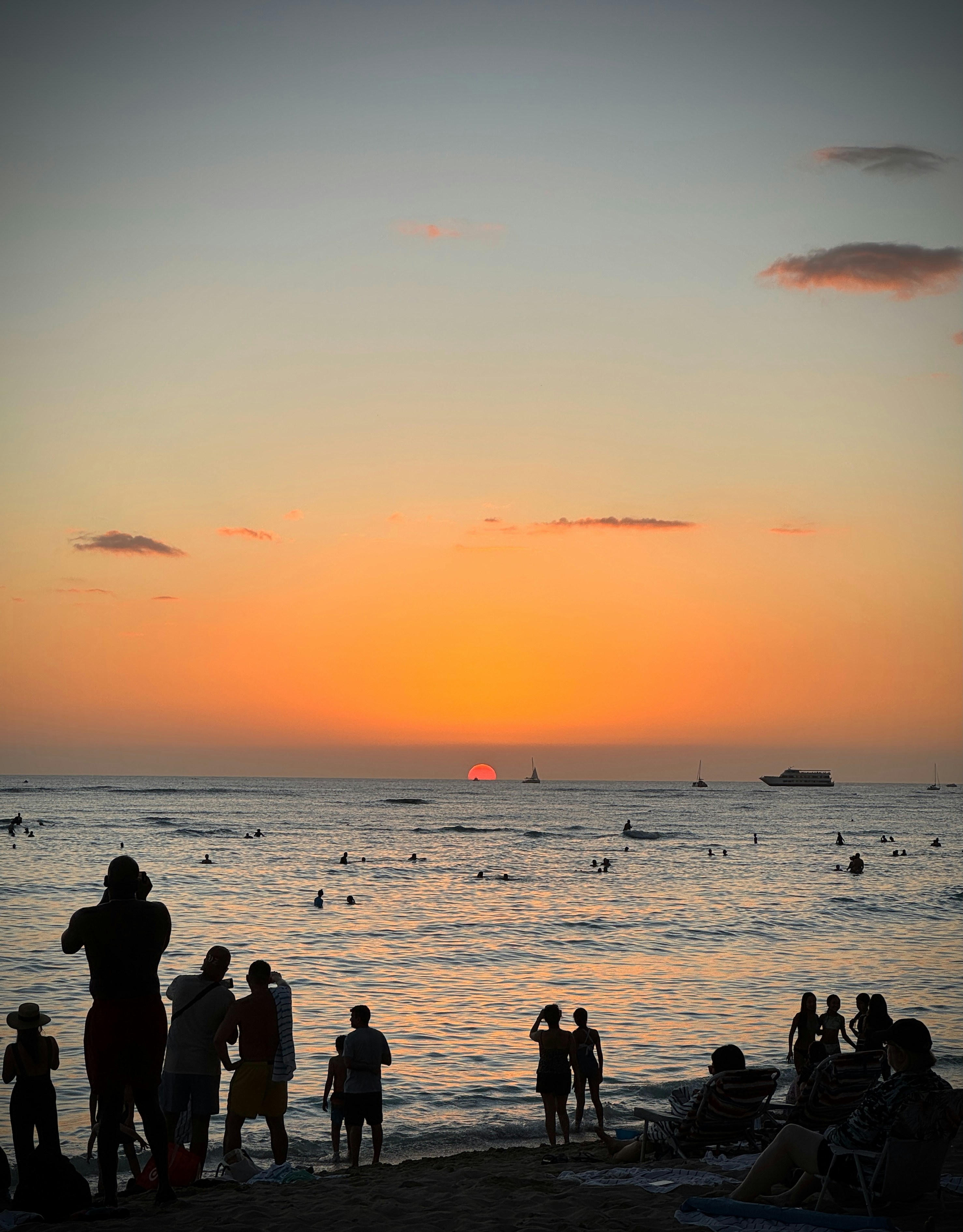 Horizon Ember: Silhouettes Gather as the Sun Submerges