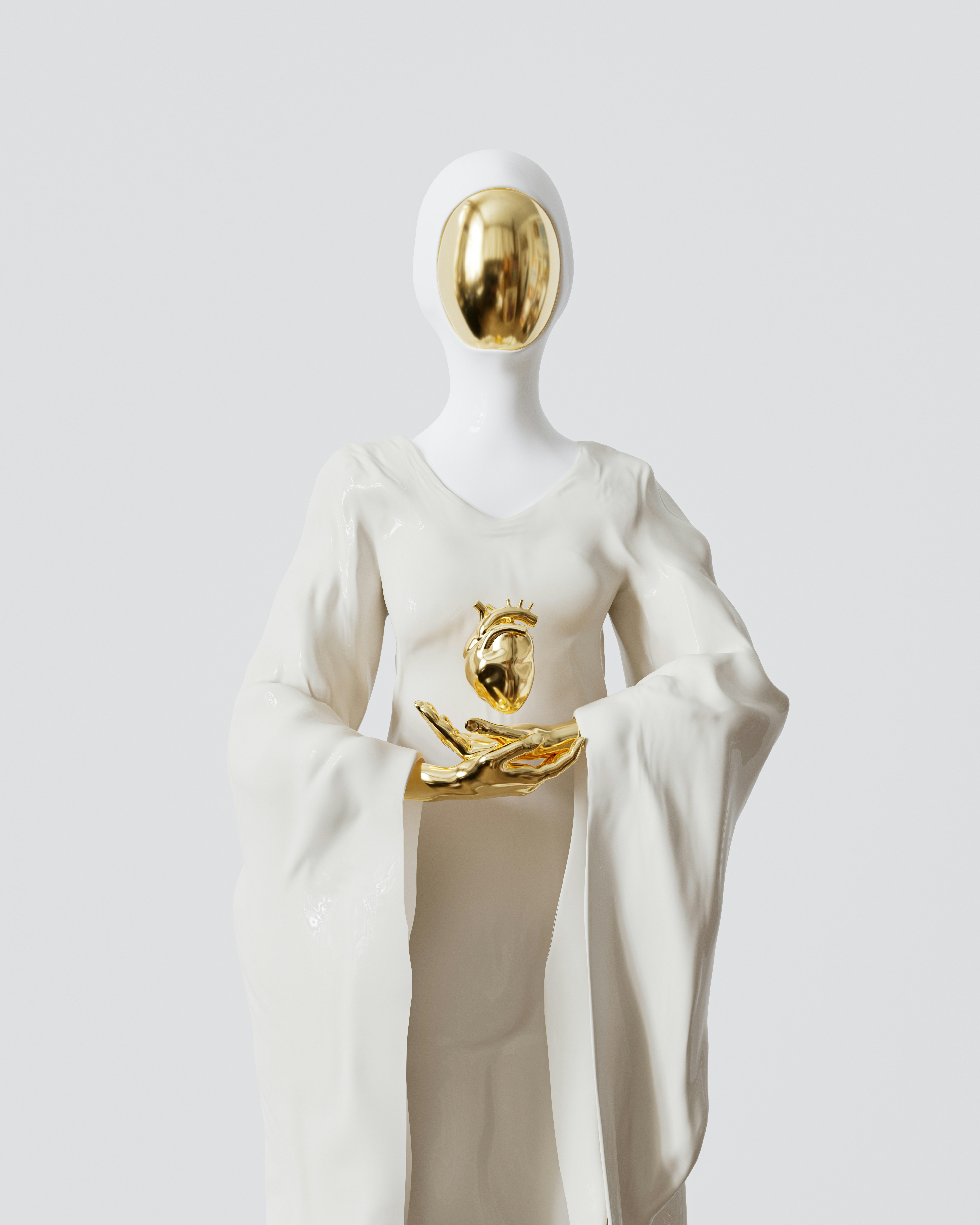 A statue of a person holding a golden trophy photo – Free Digital image ...