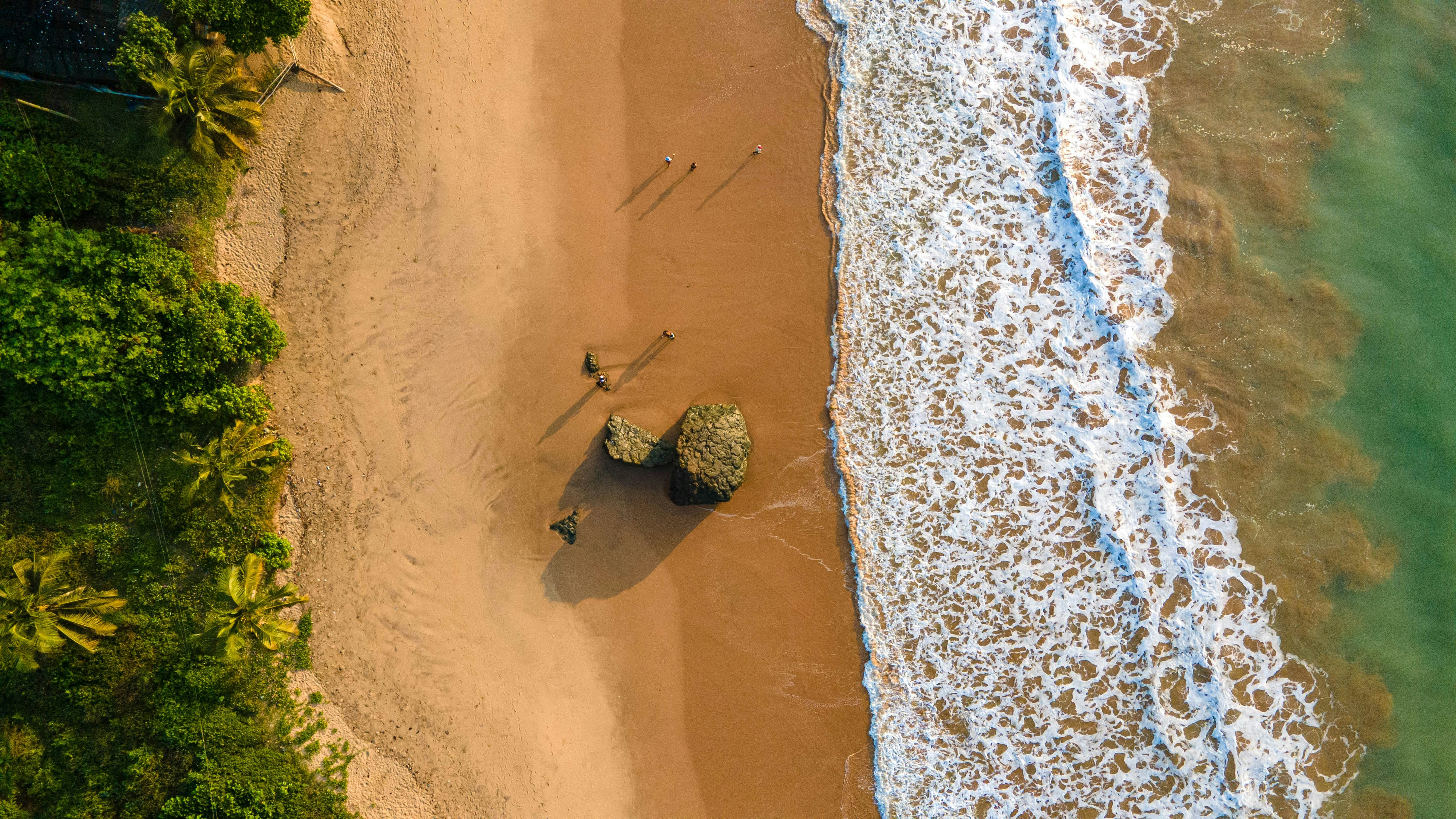 Tide, Sand, and Rock: A Quiet Beach from Above