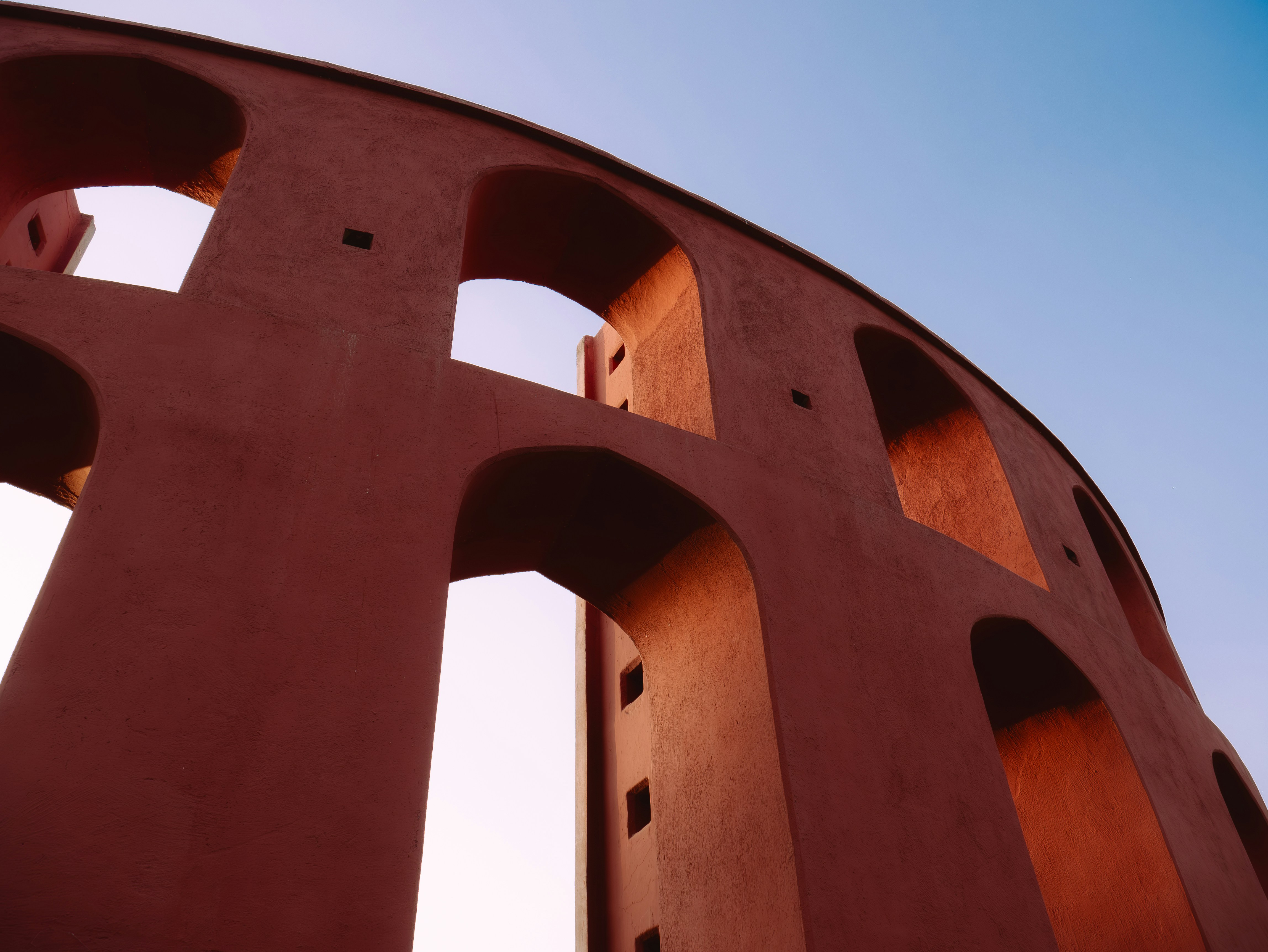Arched Facade in Warm Sunset Light