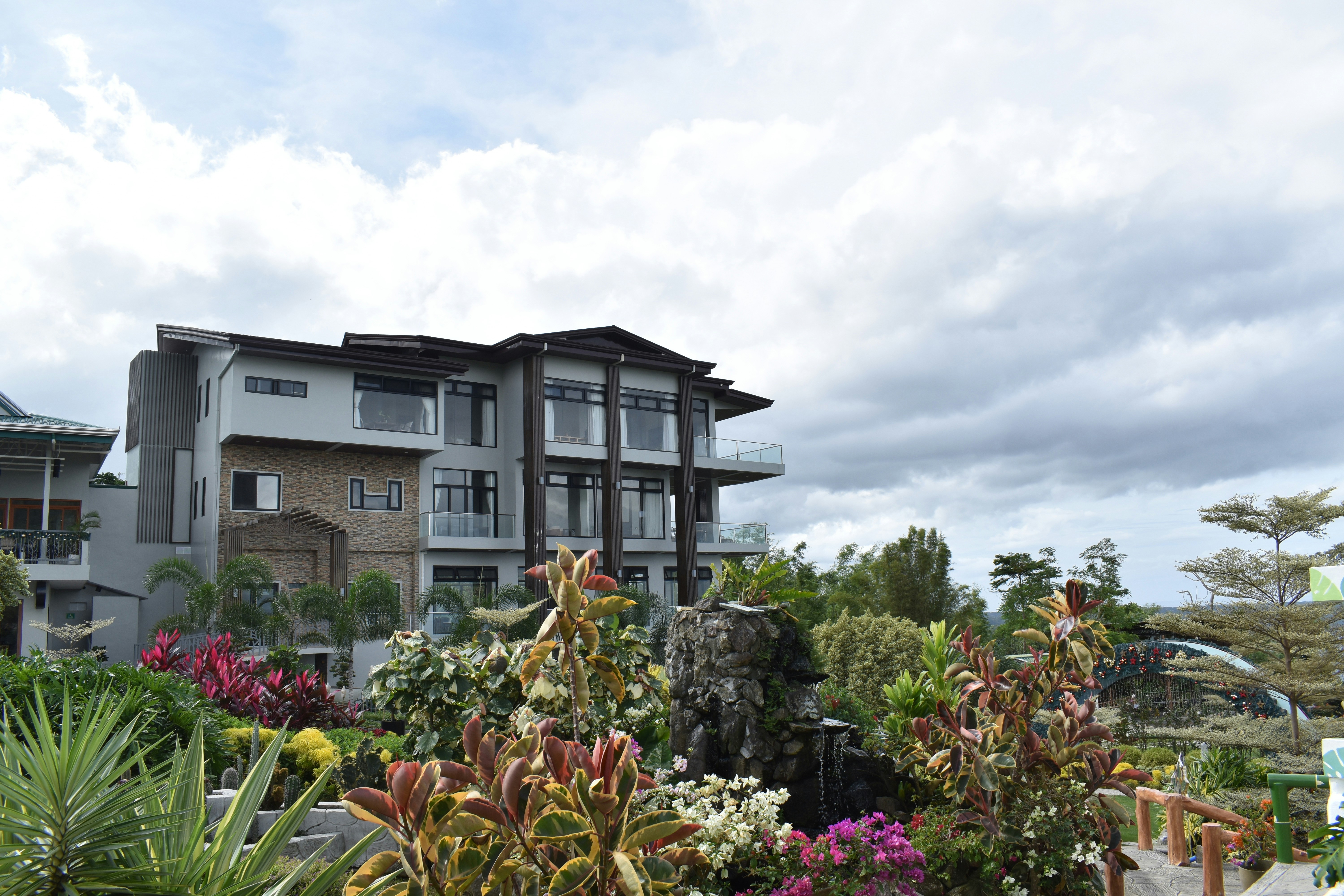 A view of a building from across the street photo – Free Garden Image ...