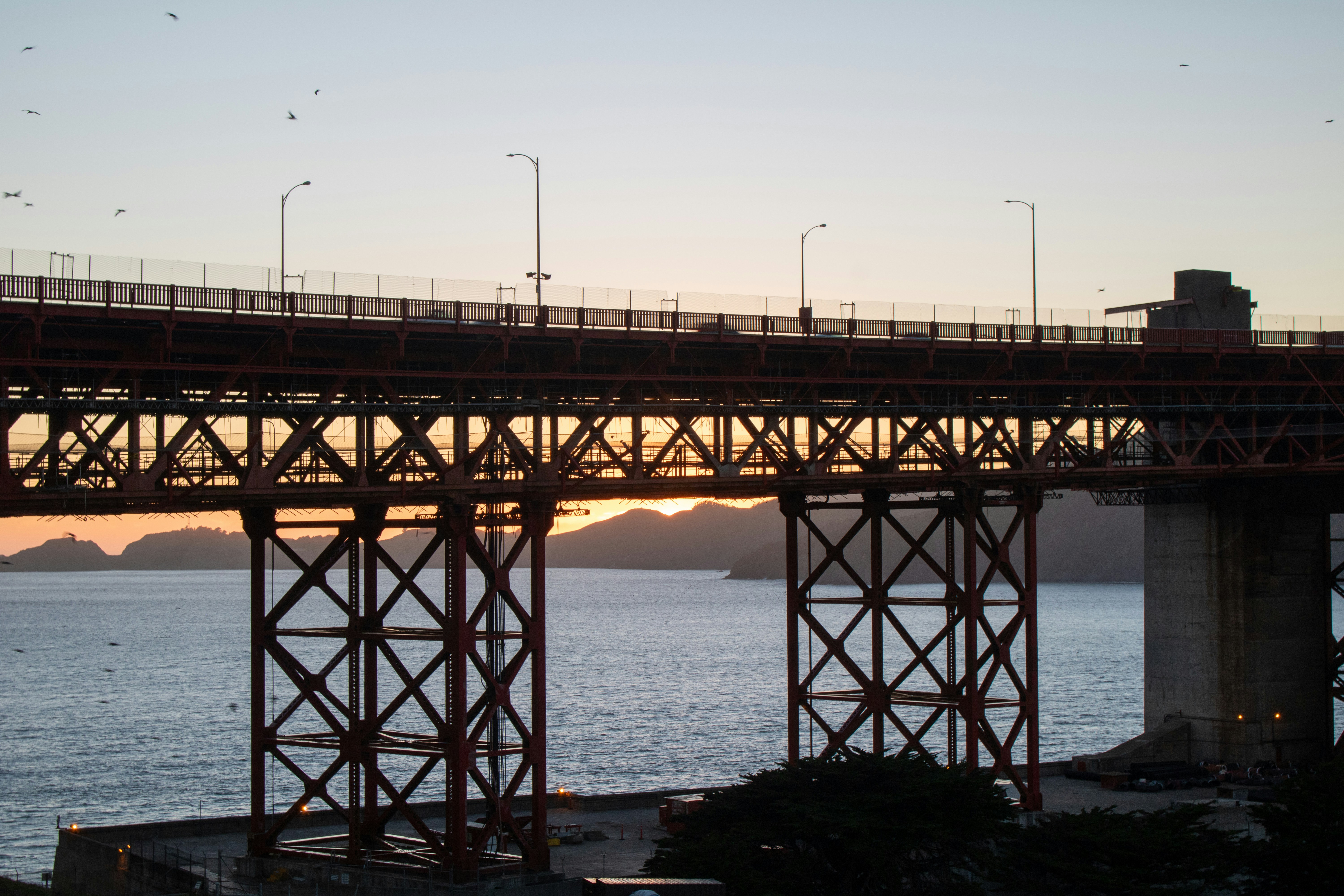 Dusk Over the Iron Span: Lattice Geometry Beneath a Golden Horizon