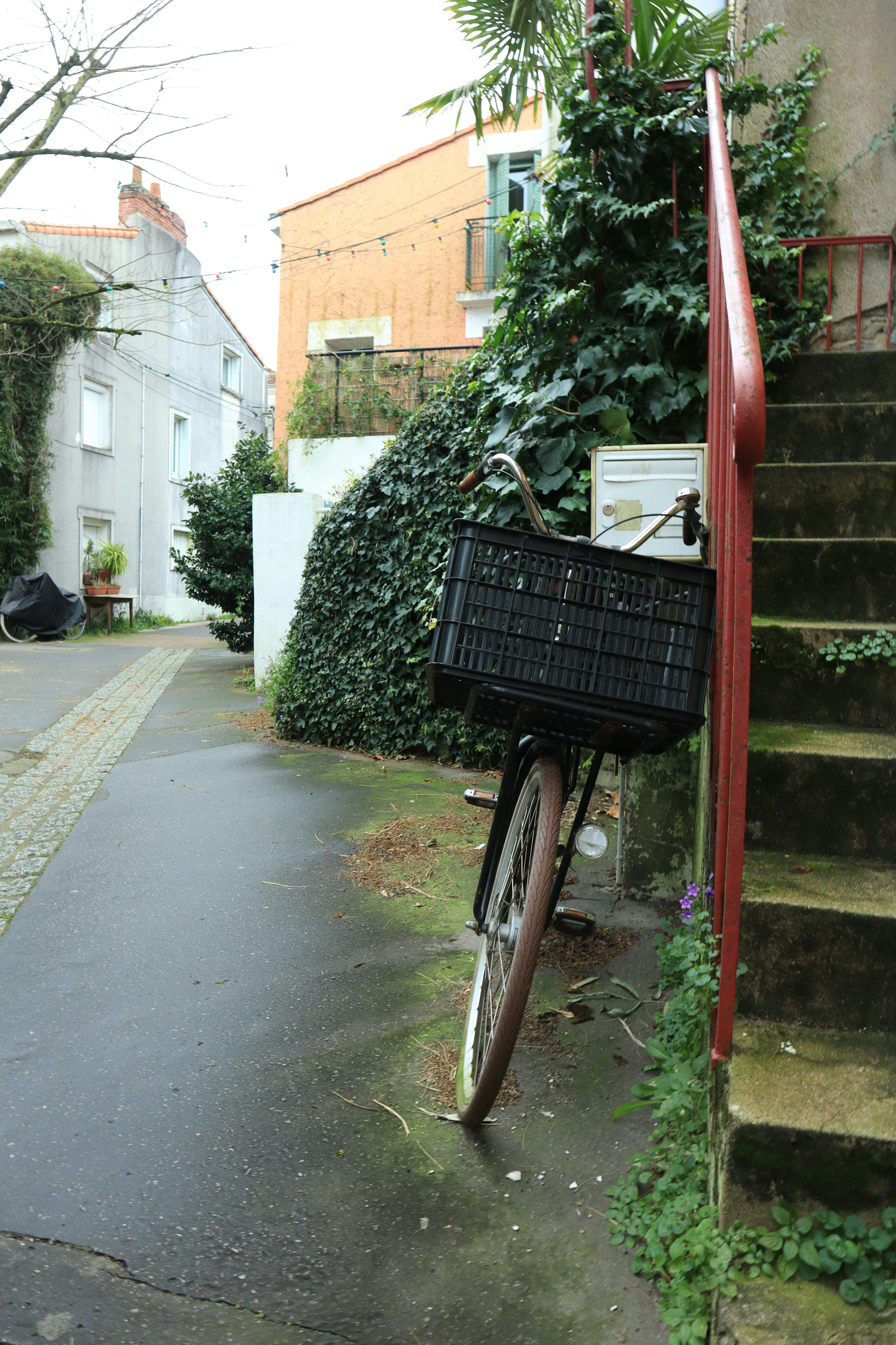 Quiet Corner with Leaning Bicycle