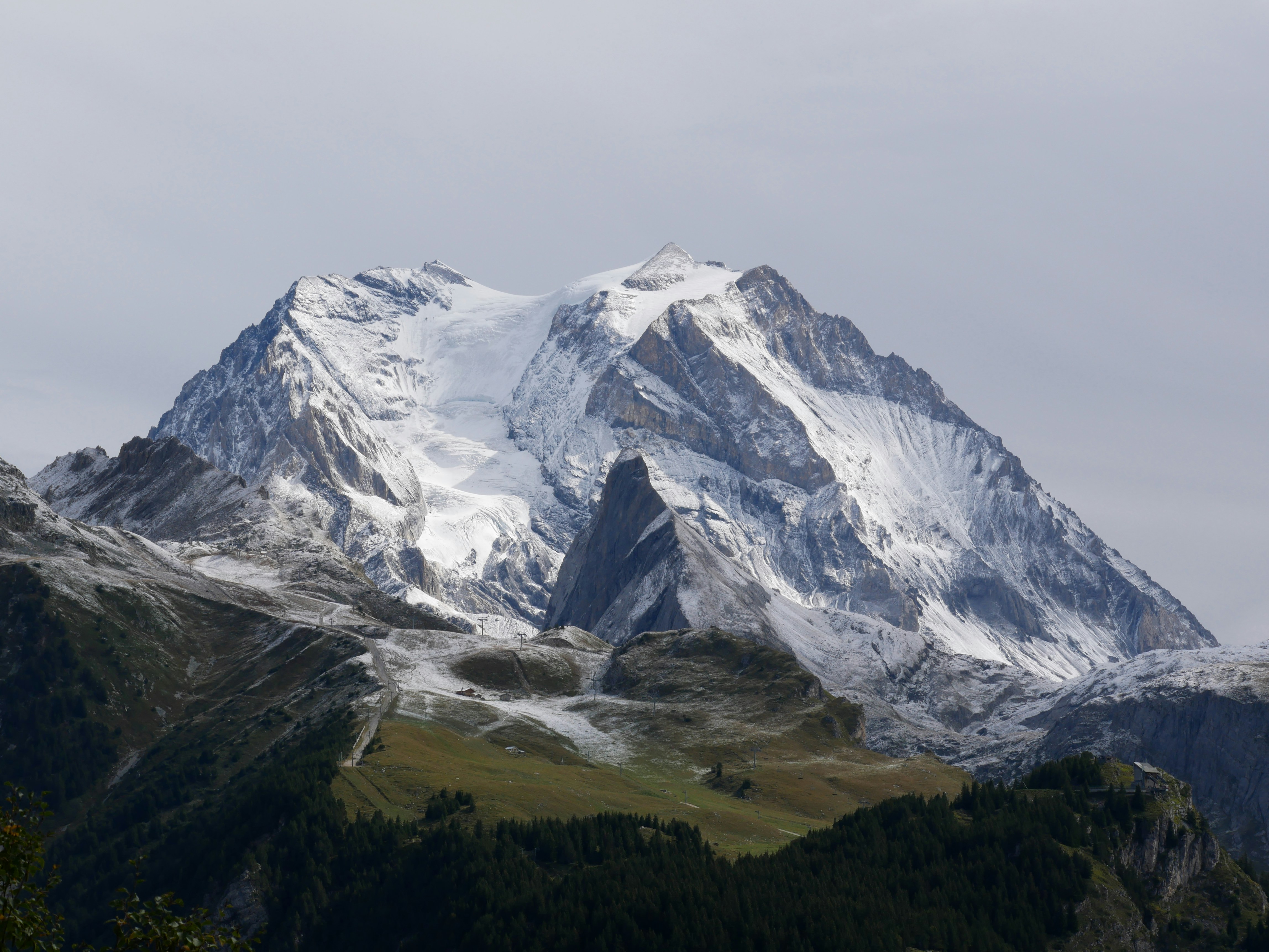 Majestic Alpine Peak Under Subdued Skies