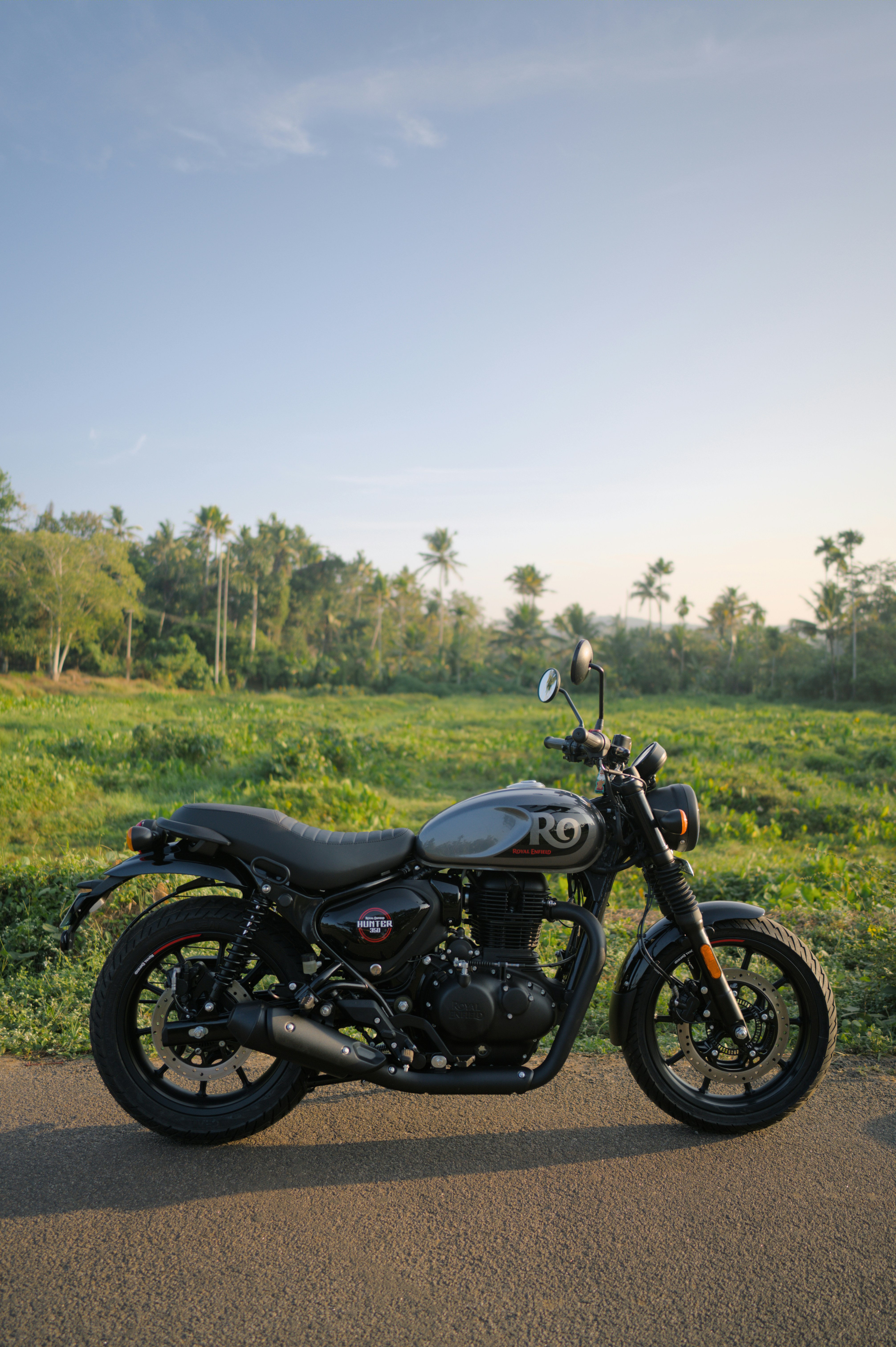 Dusk-Kissed Café Racer on a Quiet Countryside Road