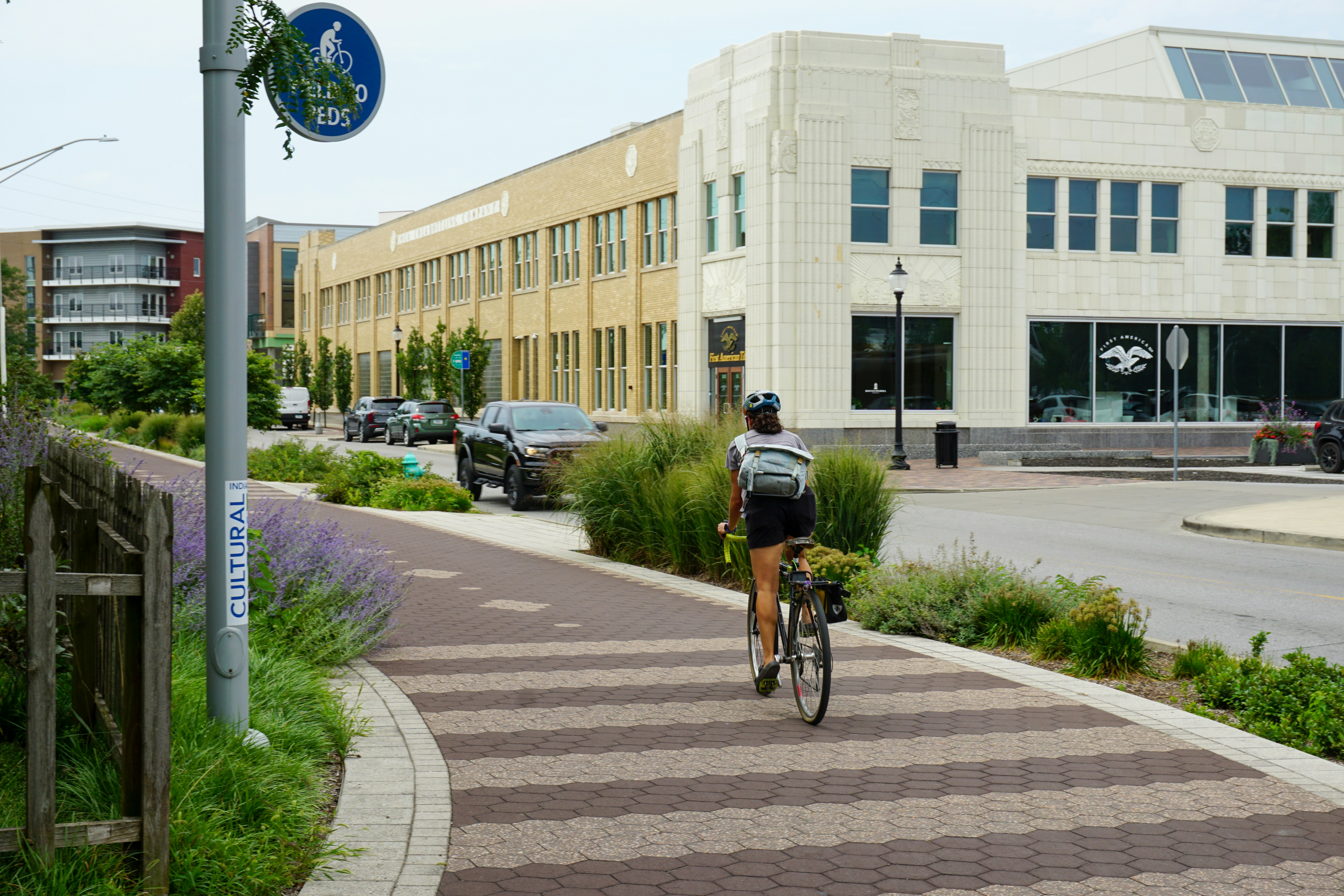 Cadence on the Brick Path: A Cyclist Through a Modern Campus Corridor