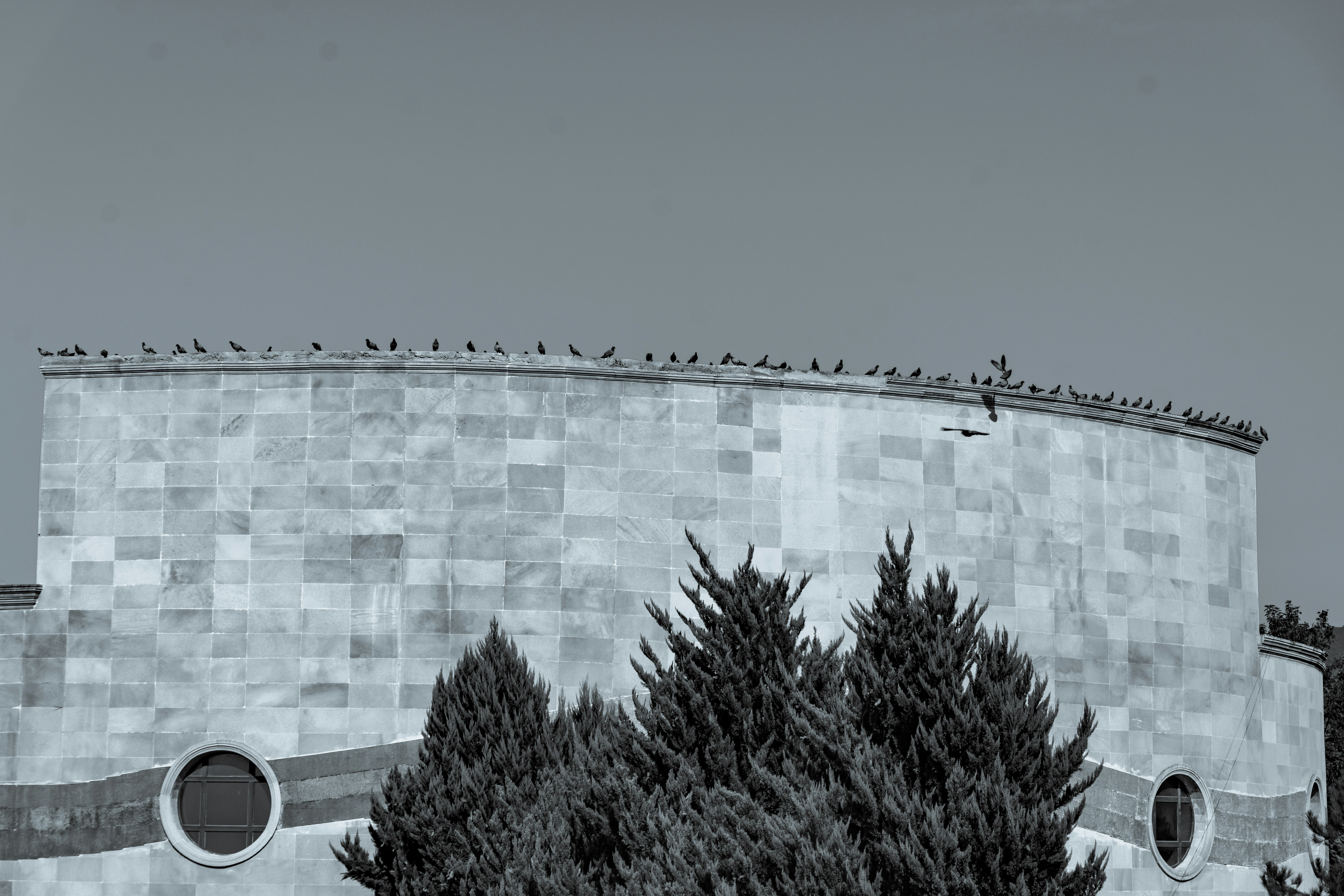 A black and white photo of a clock tower photo – Free Oghuz Image on ...