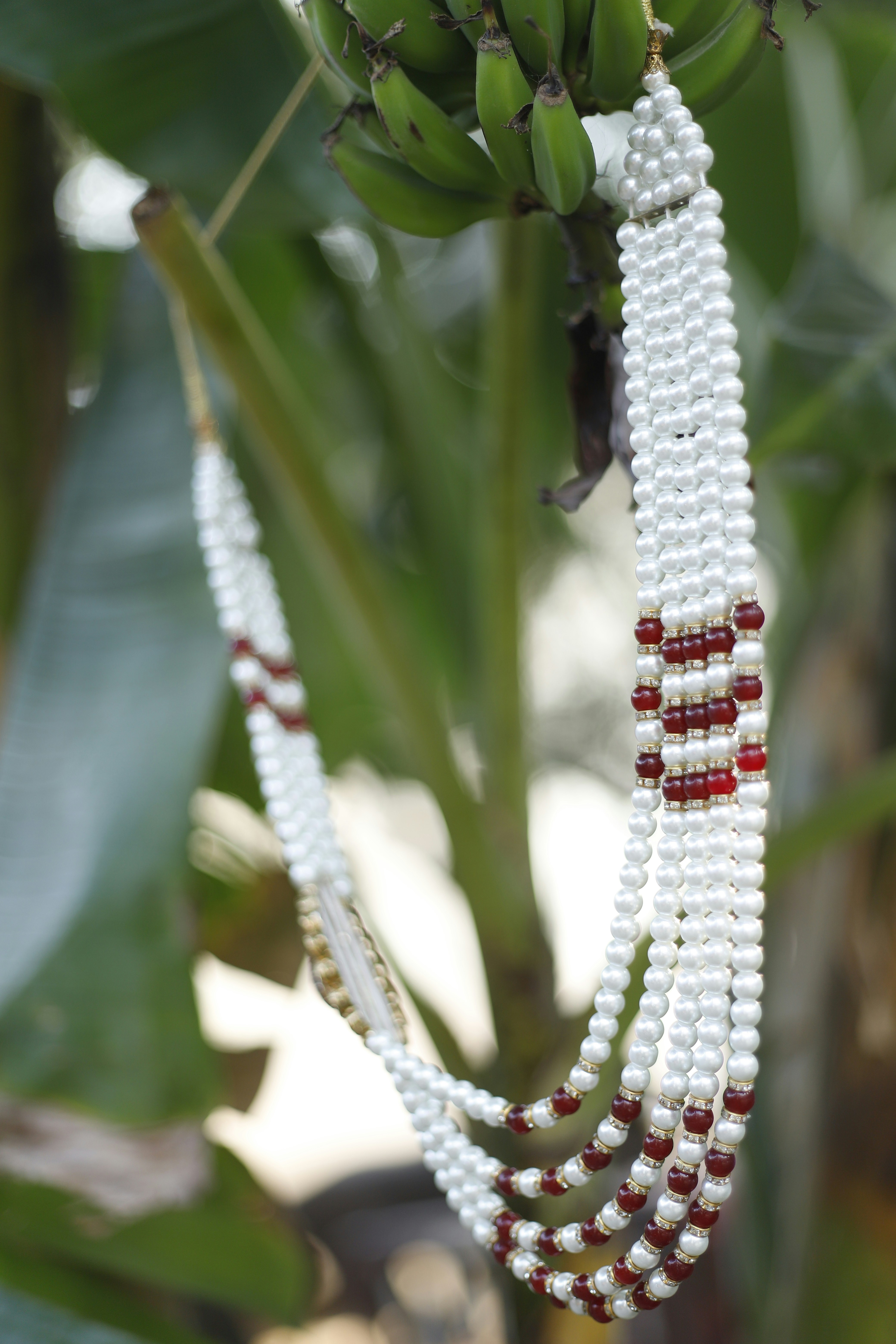 Pearl Cascade in a Tropical Green Frame