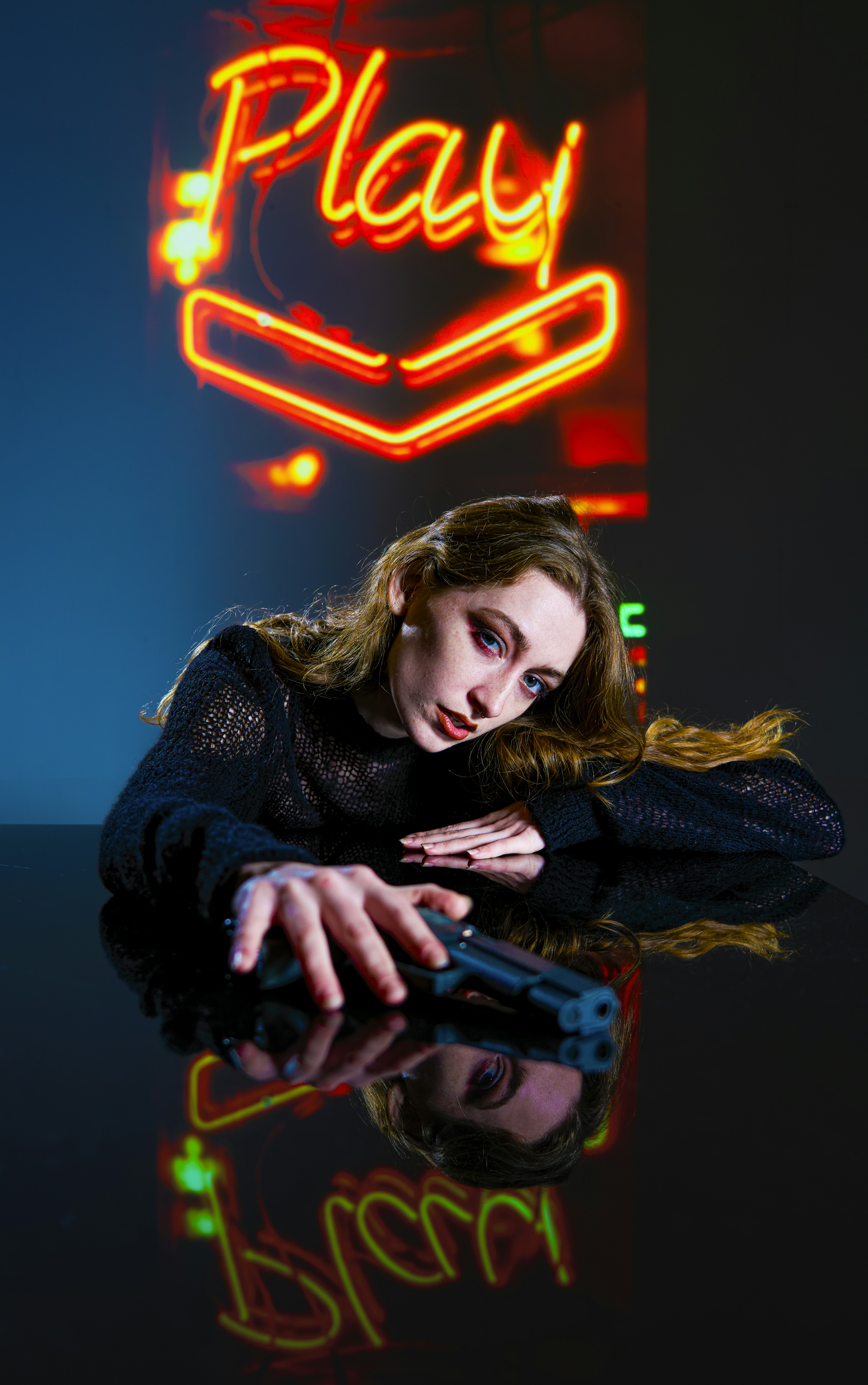 Neon Chiaroscuro: A Night at the Neon Bench