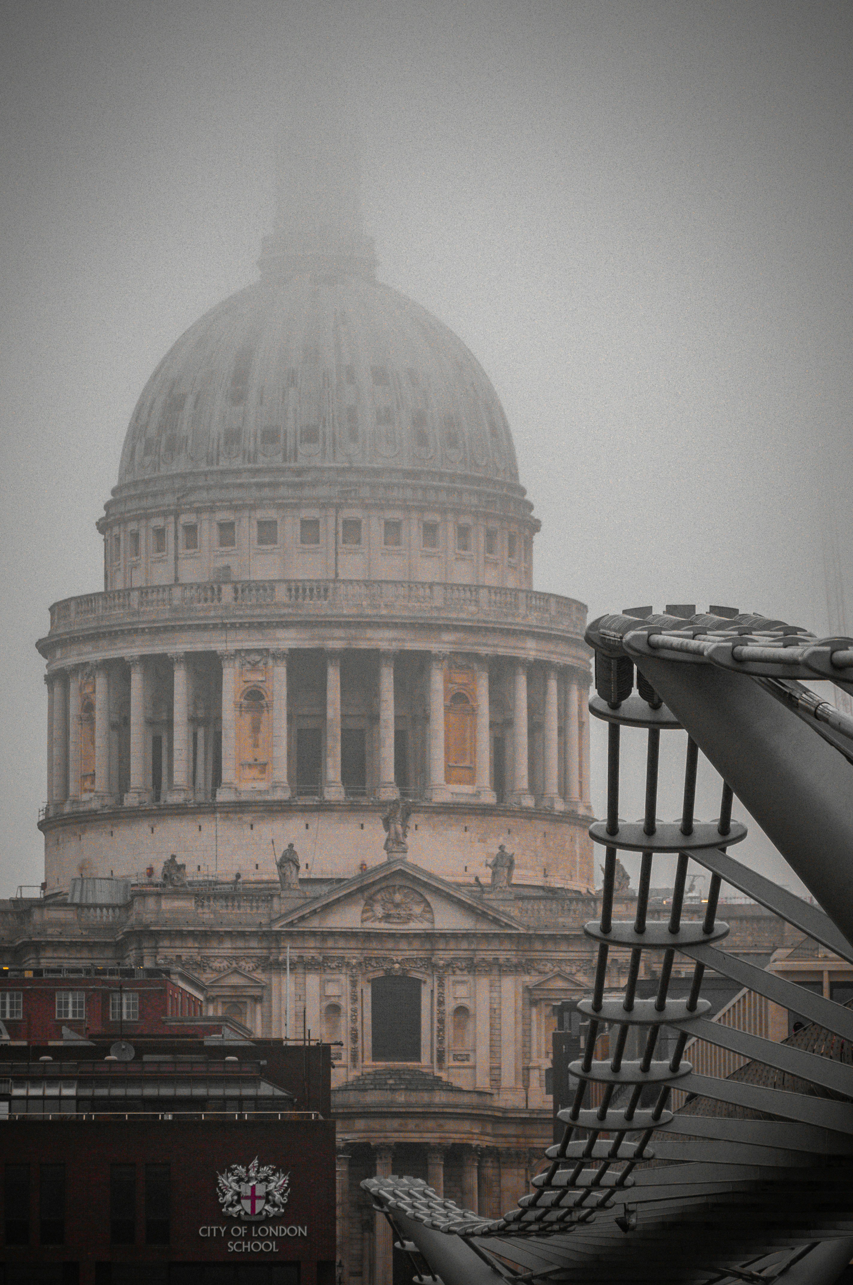 The dome of a building is shown in the fog photo – Free Building Image ...