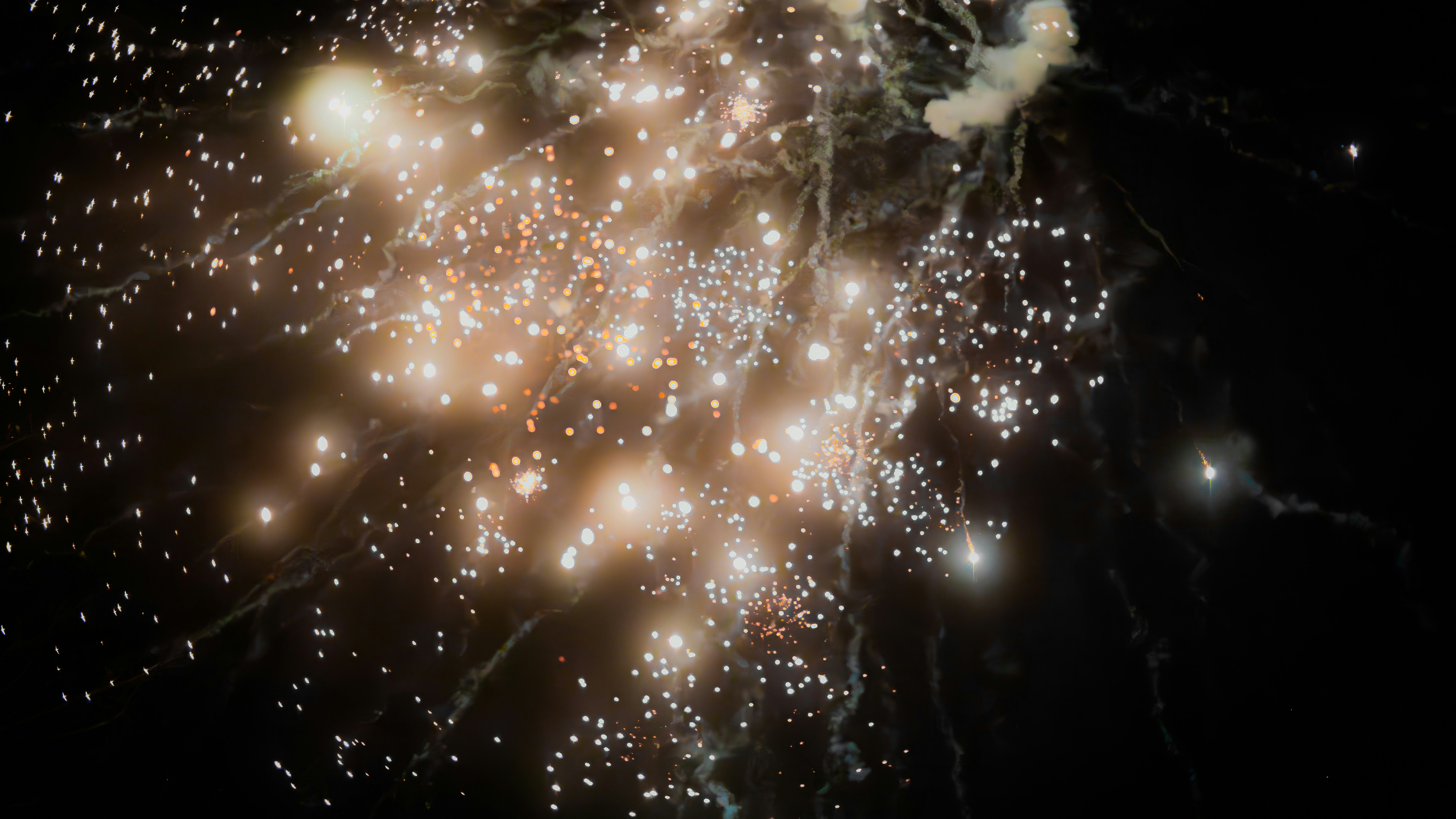 A bunch of fireworks are lit up in the night sky photo – Free Nature ...