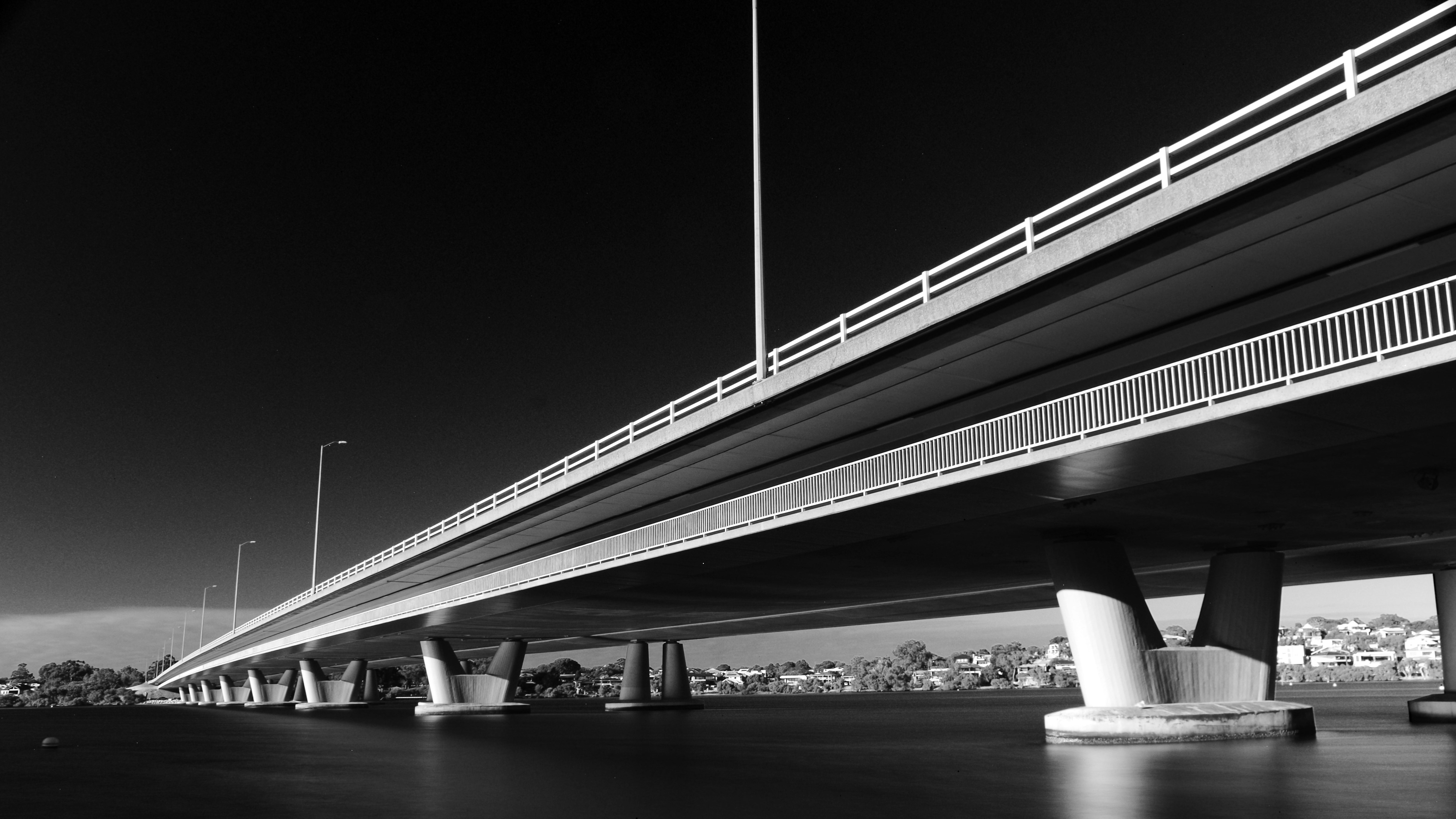 A black and white photo of a bridge photo – Free Mount henry bridge ...