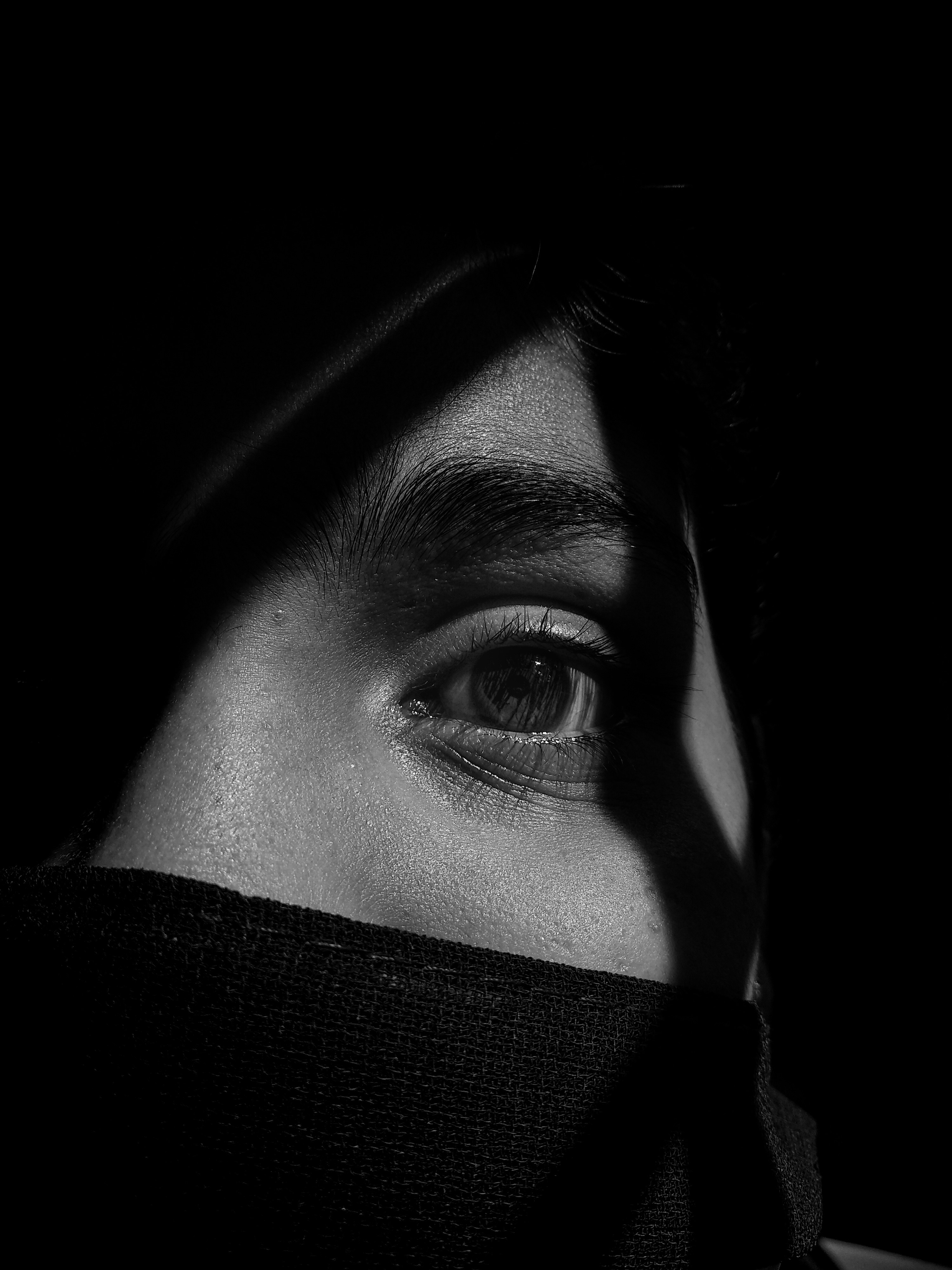 A man with a black scarf covering his face photo – Free Face Image on ...