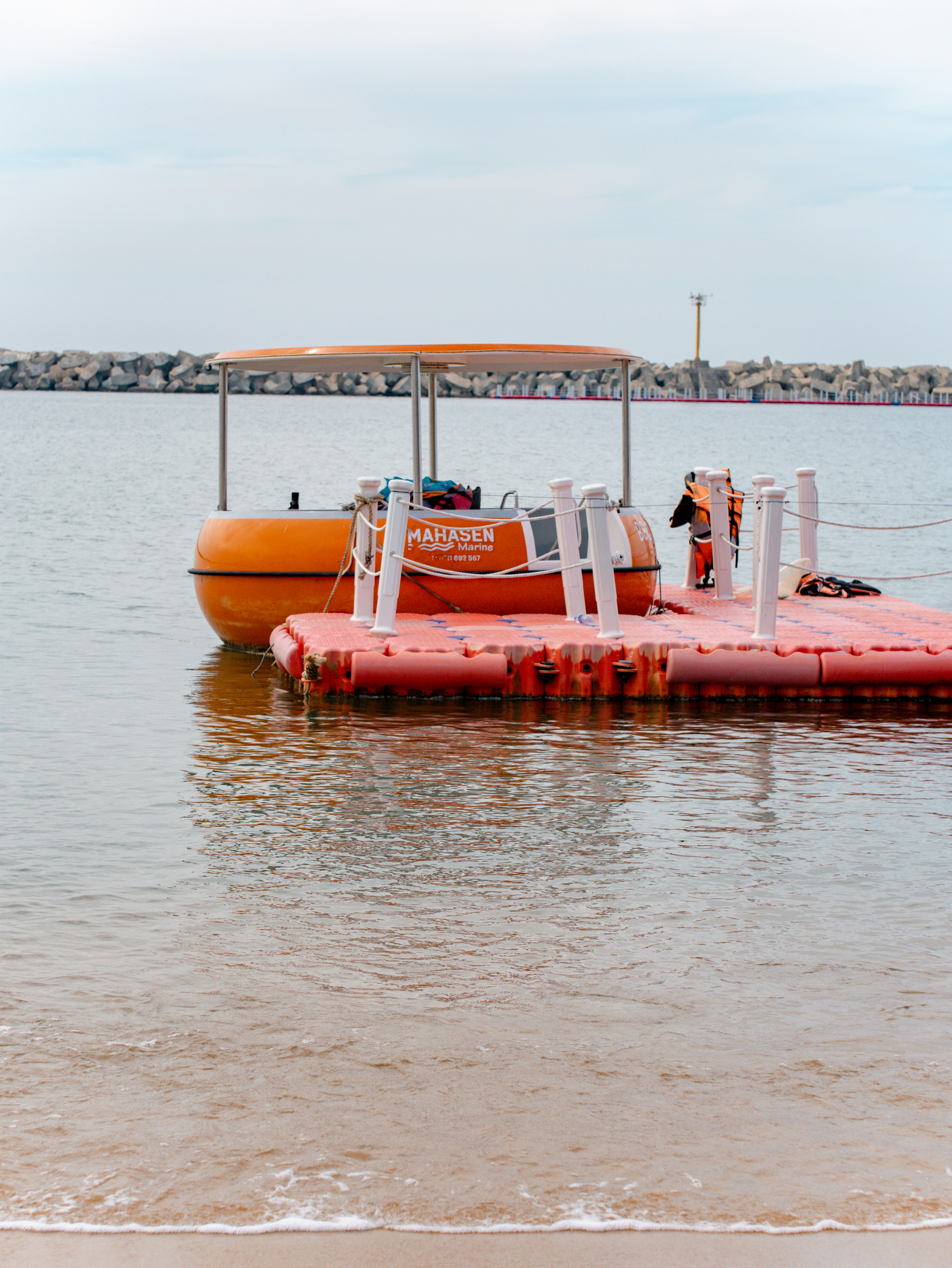 Orange Marine Platform at the Quiet Edge