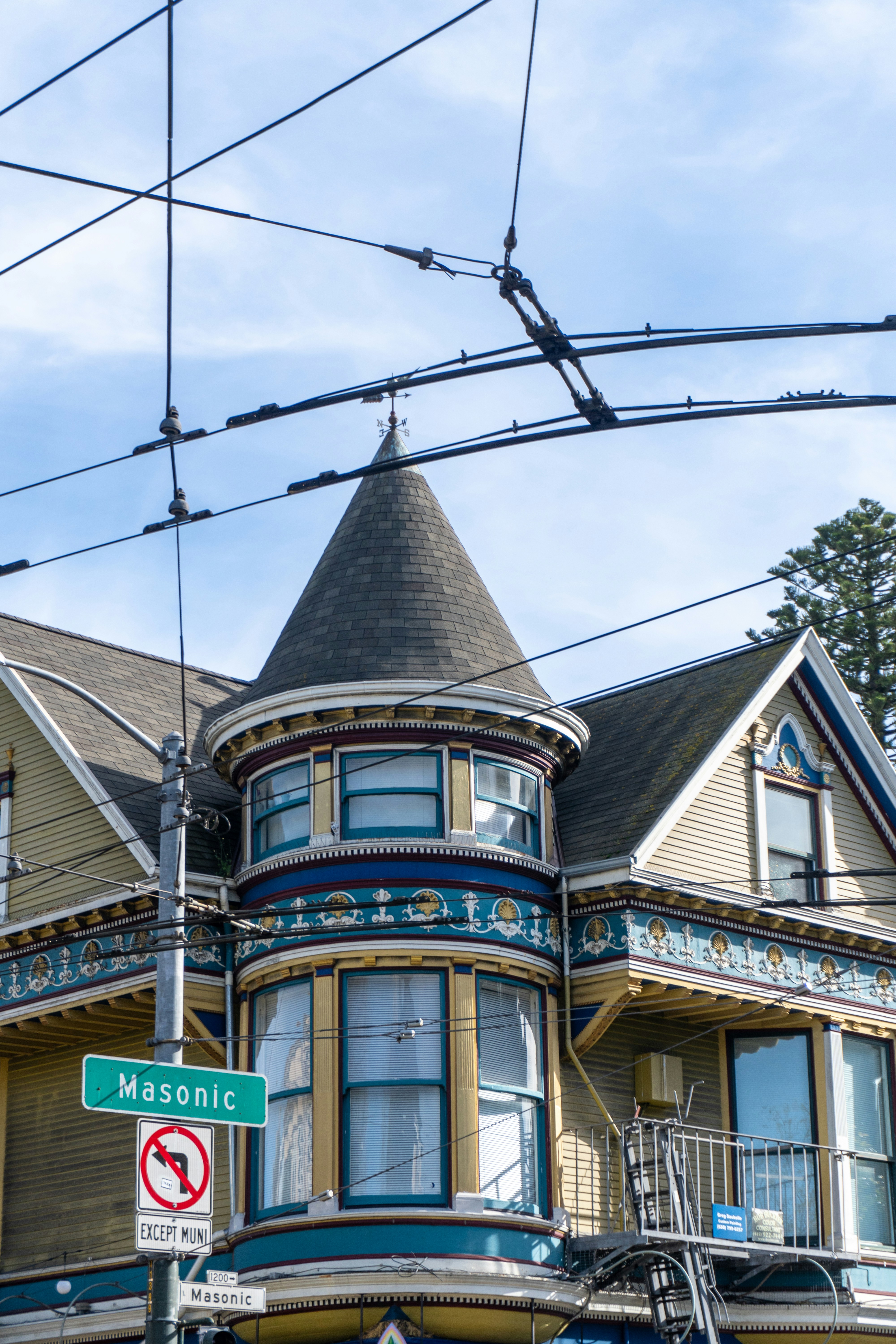 Turreted Victorian Corner Wrapped in Crisscrossed Cables