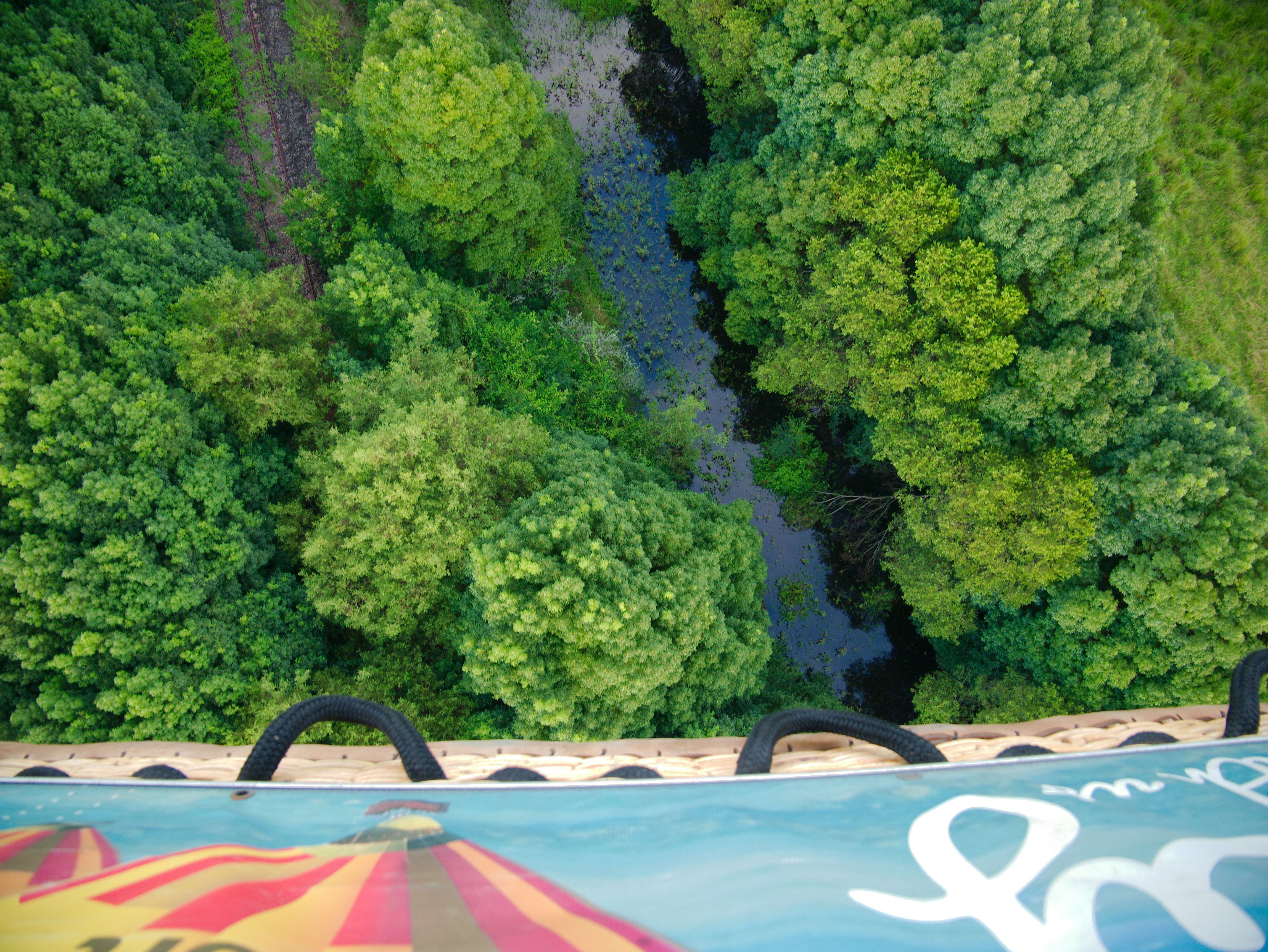 Looking down from a hot air balloon