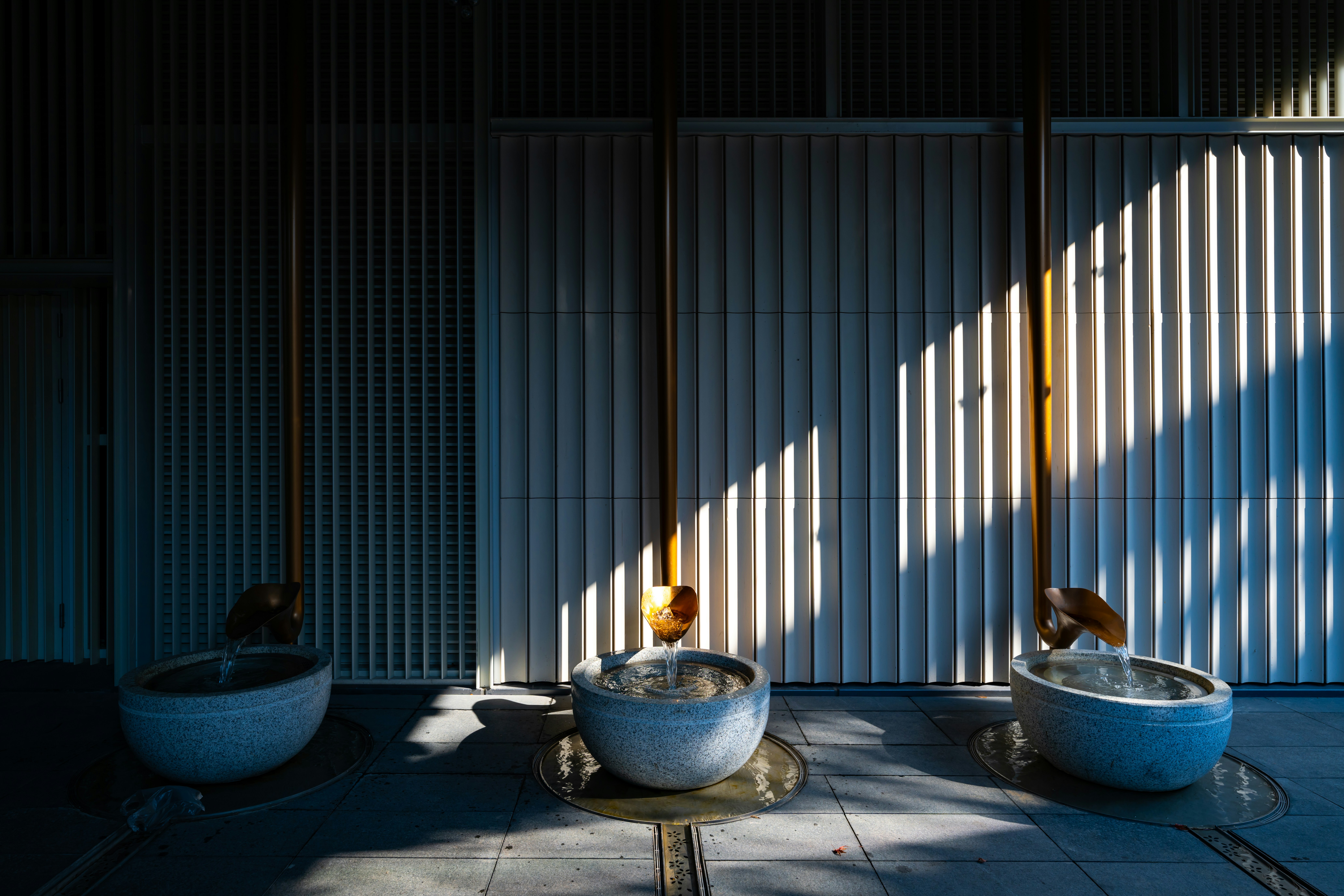 Sunlit Sentinel on a Trio of Planters