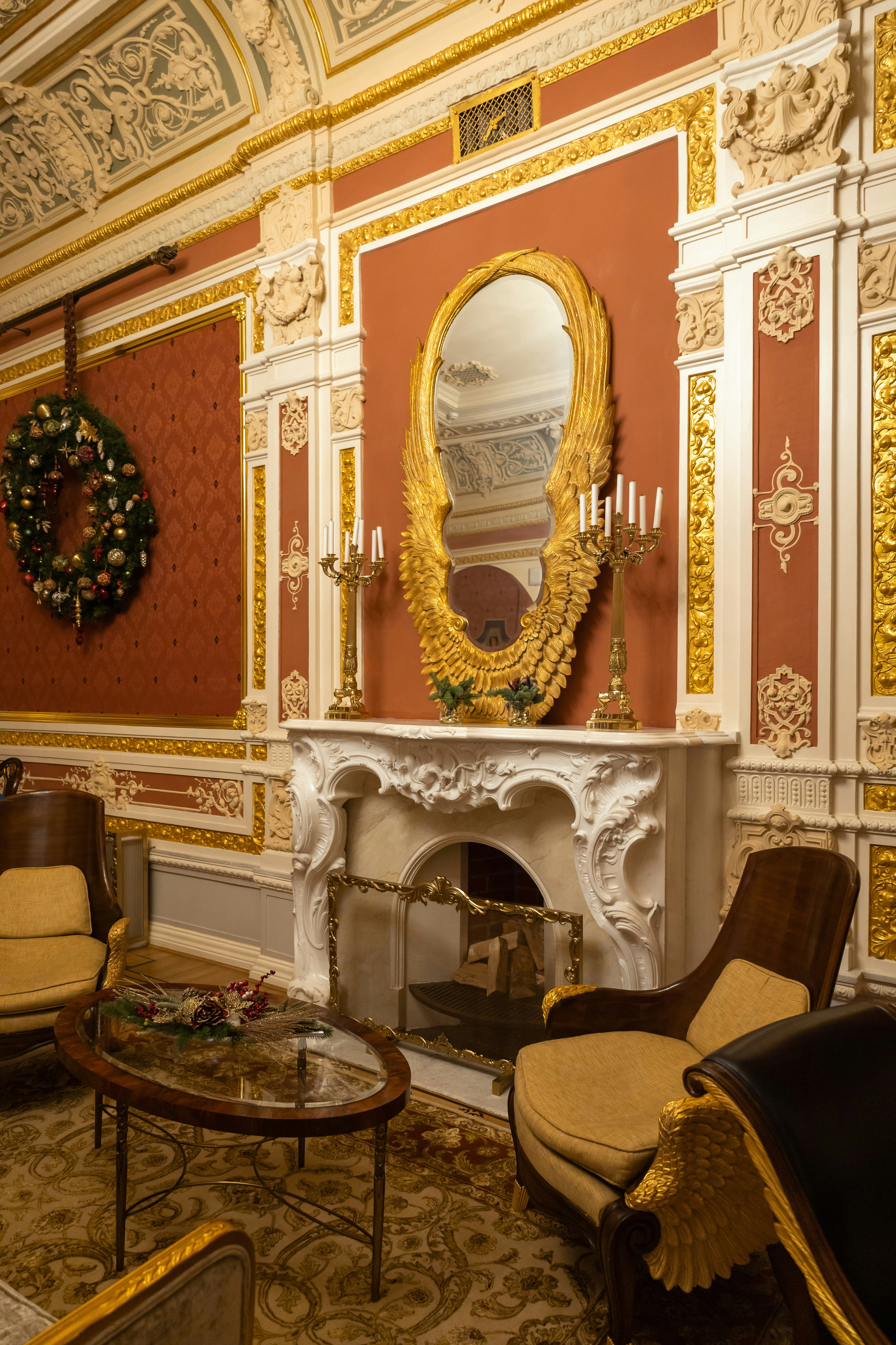 Gilded Mirror Parlor: Candlelight in a Rococo Revival Salon