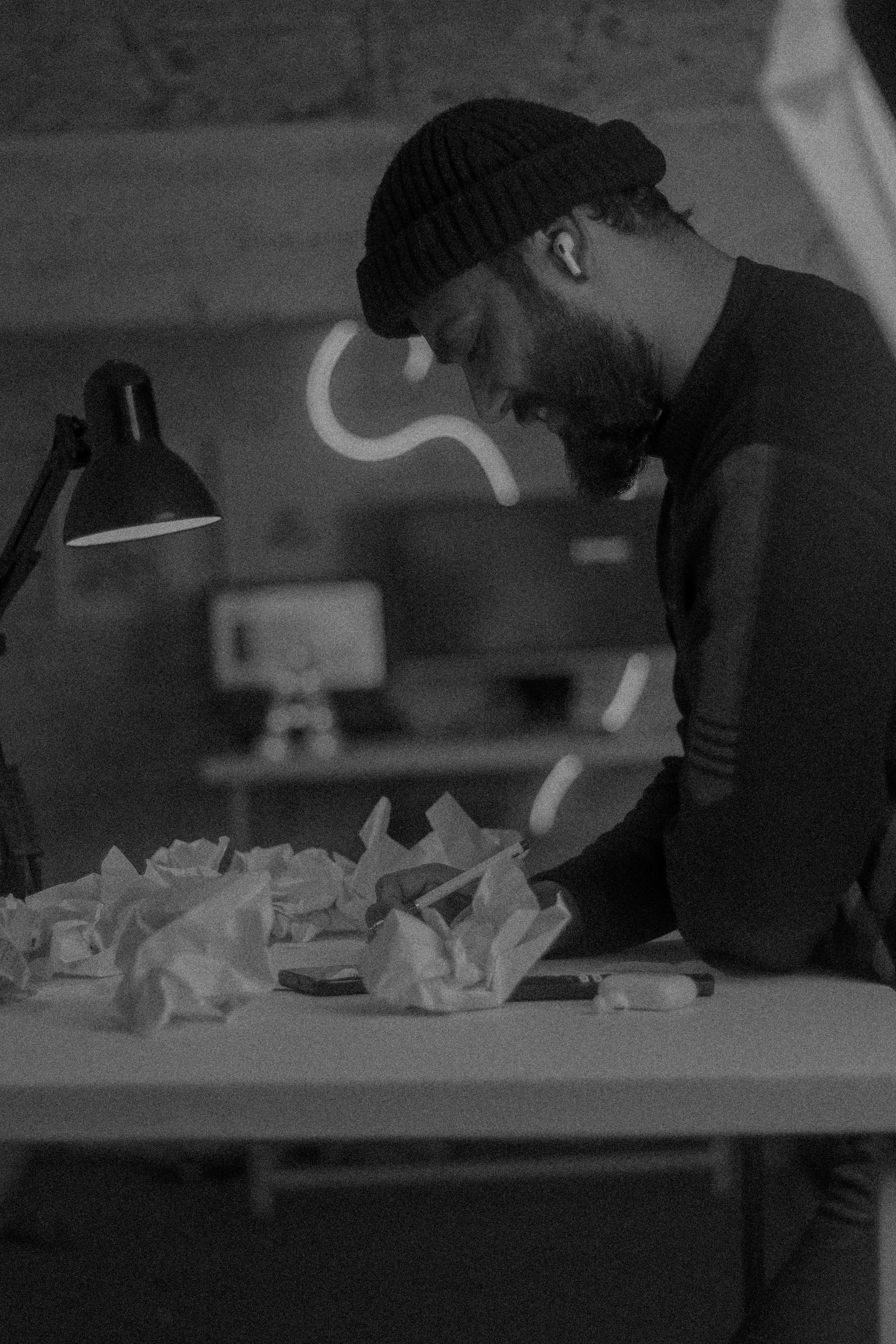 Focused Craft: A Concentrated Moment of Wrapping Letters and Lighting