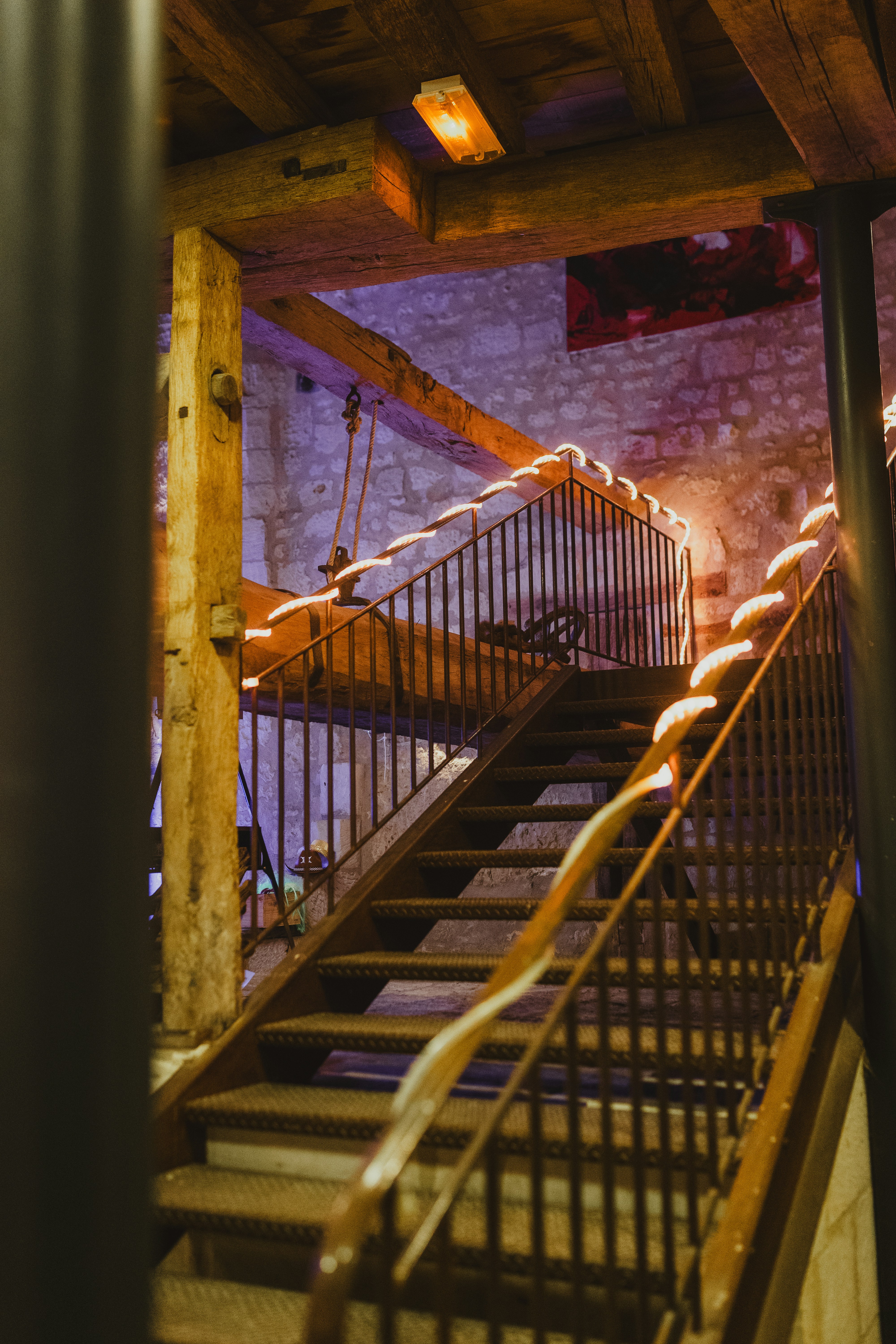 Rustic Staircase Glow