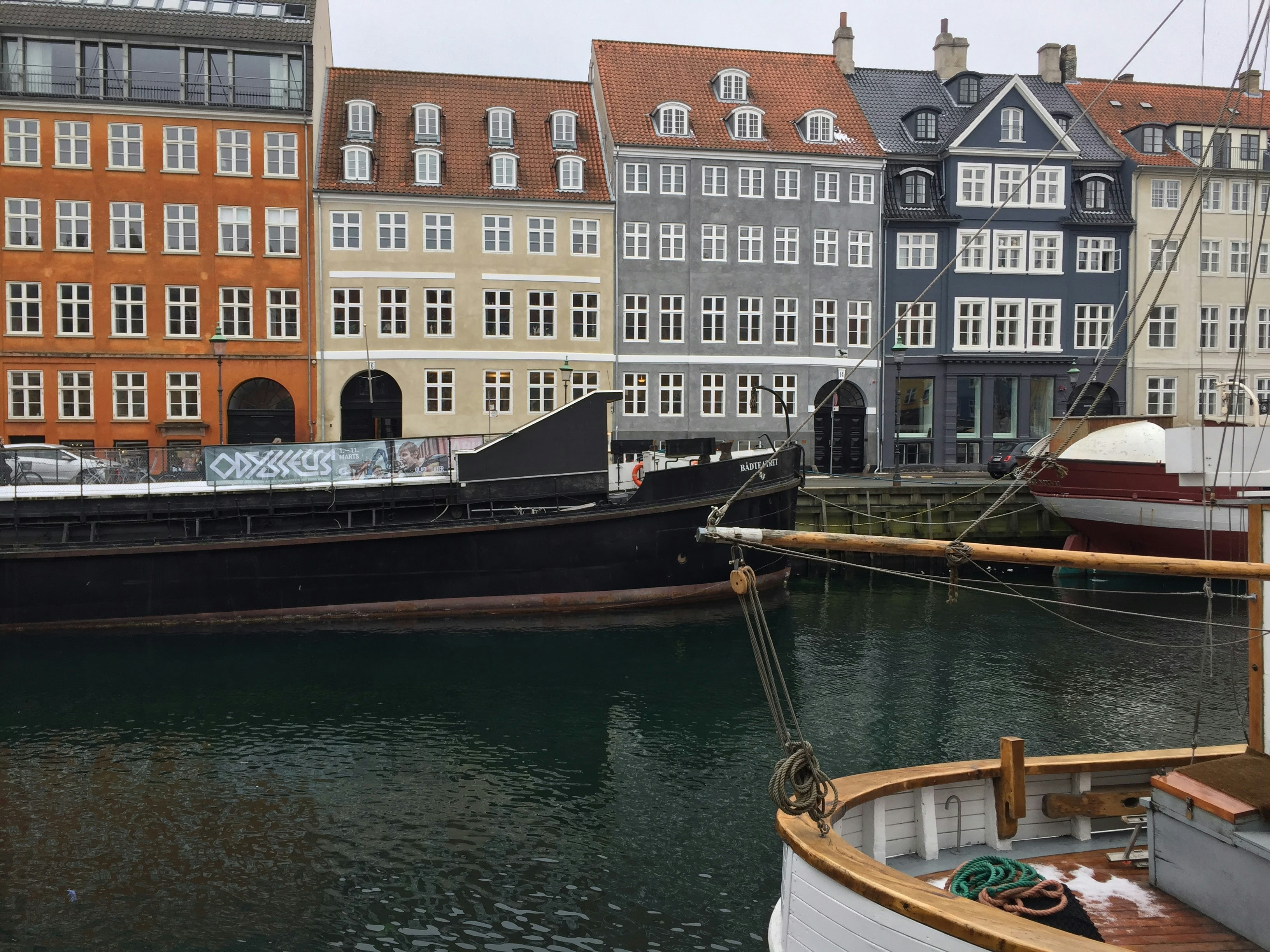 Harbor Reflections in Vibrant Facades