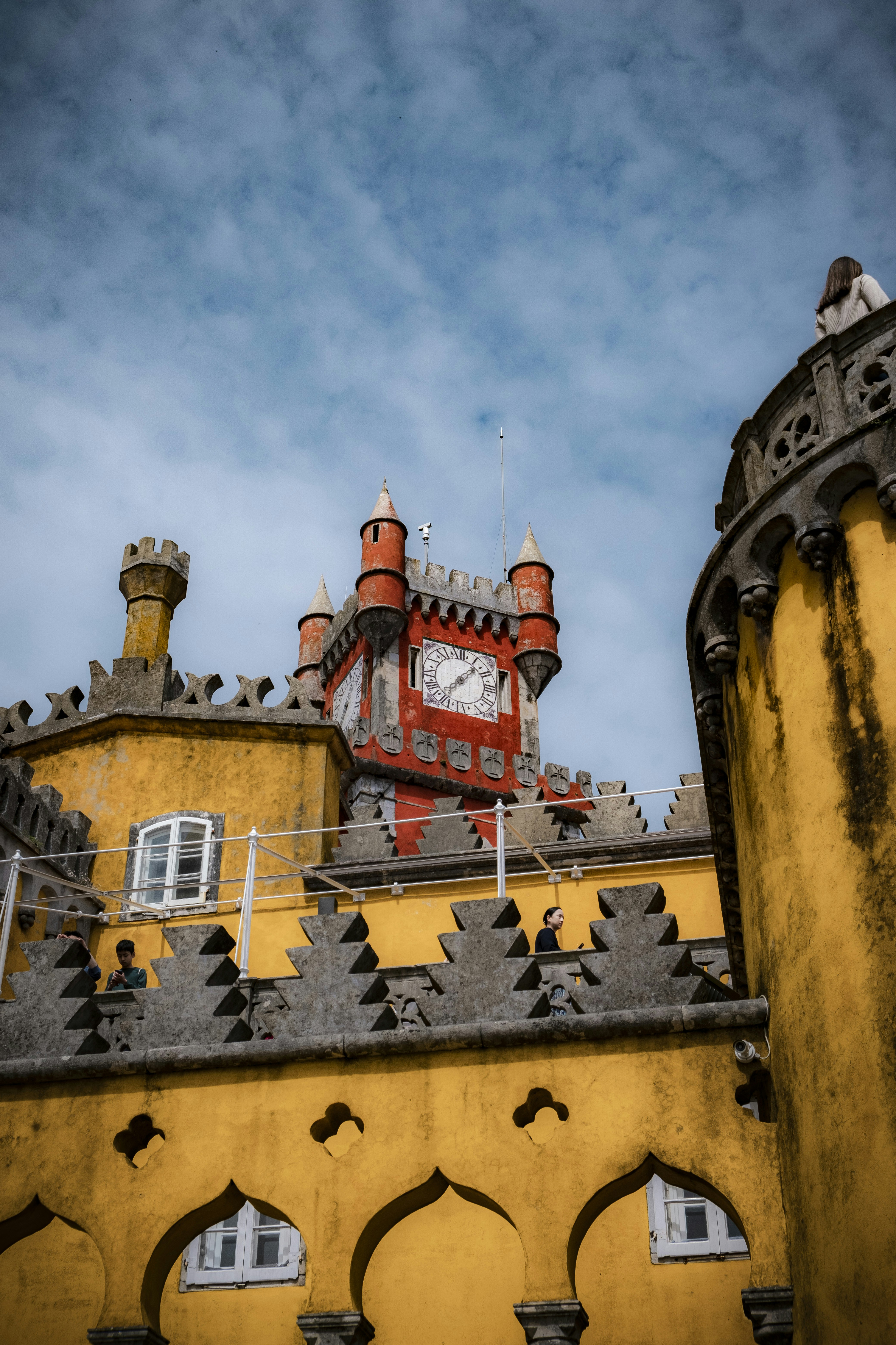 A yellow building with a clock on the top of it photo – Free Sintra ...