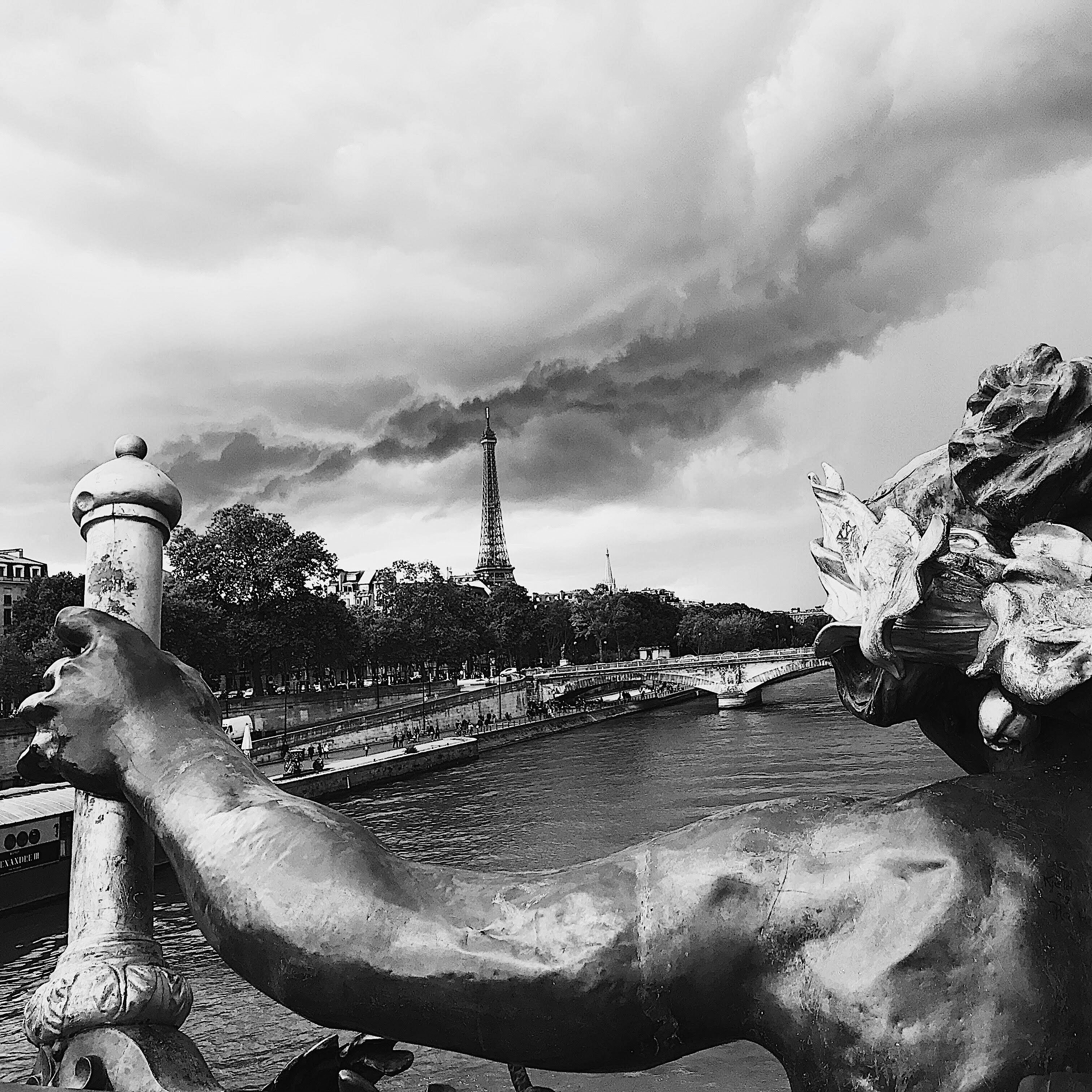The Arm and the Tower: A Sculptural Reach Over the Seine