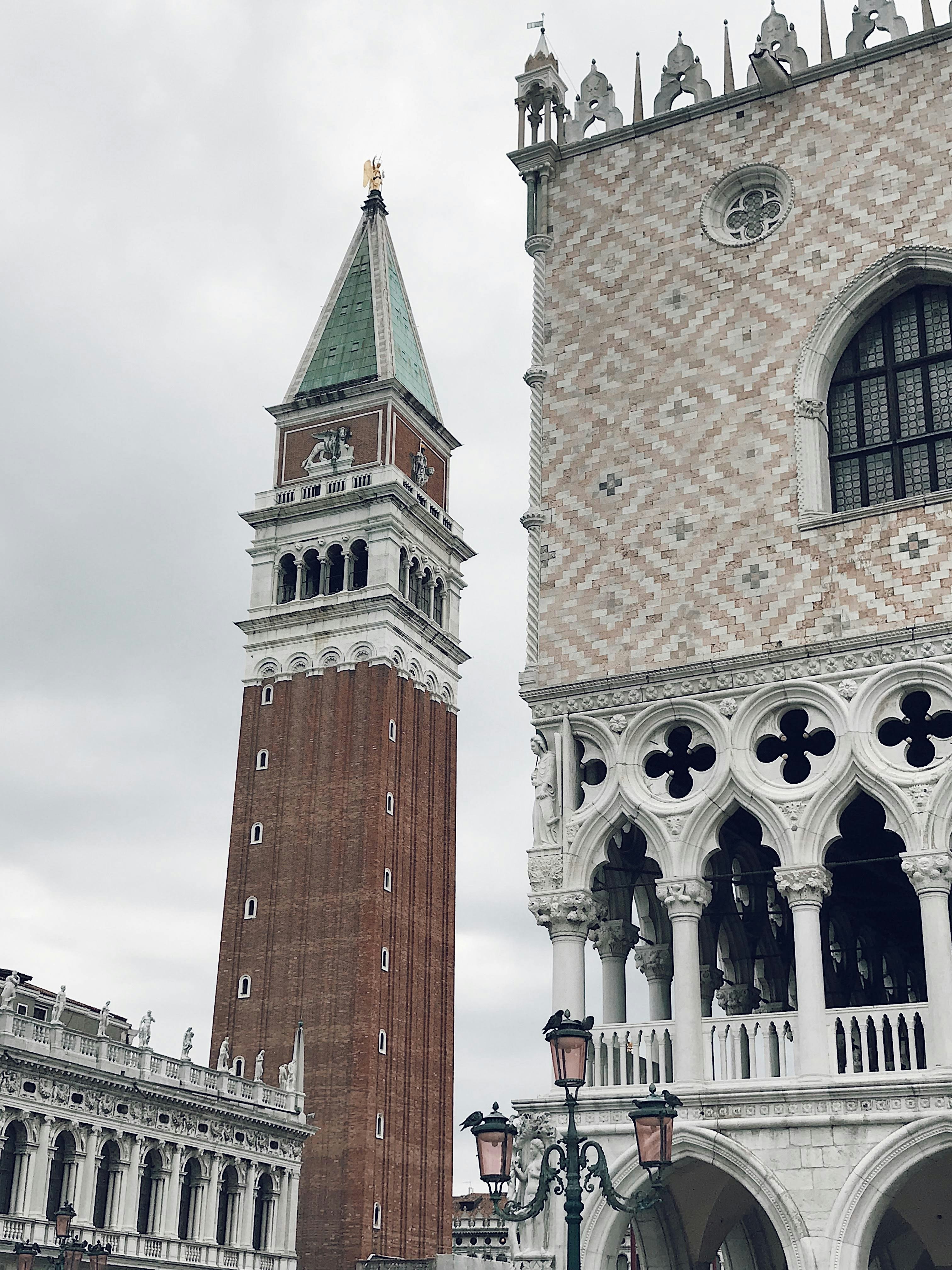 Gothic Tessellations: Venice's Campanile Framed by the Doge's Palace
