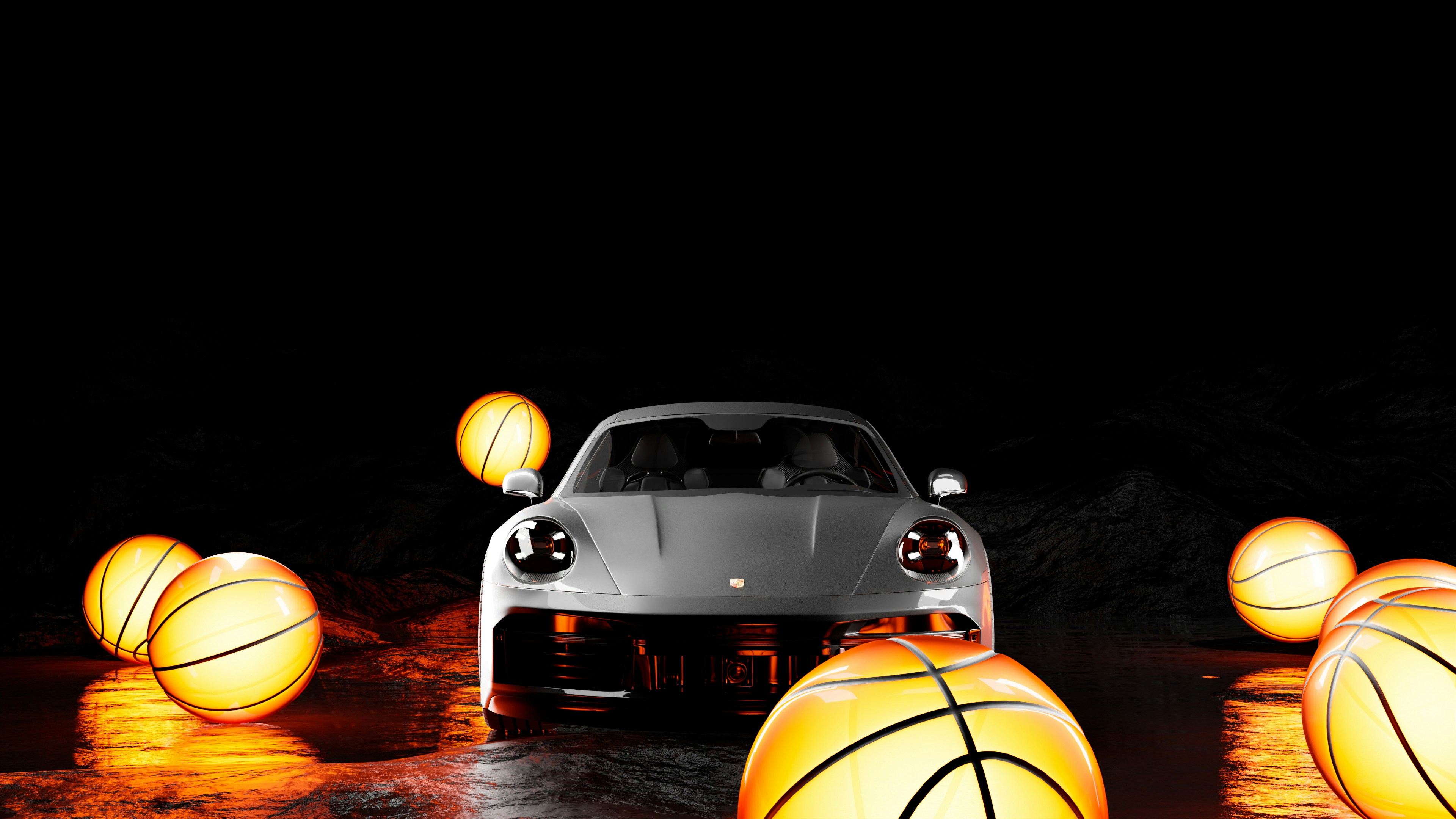 A car driving through a lot of glowing balls photo – Free Car Image on ...