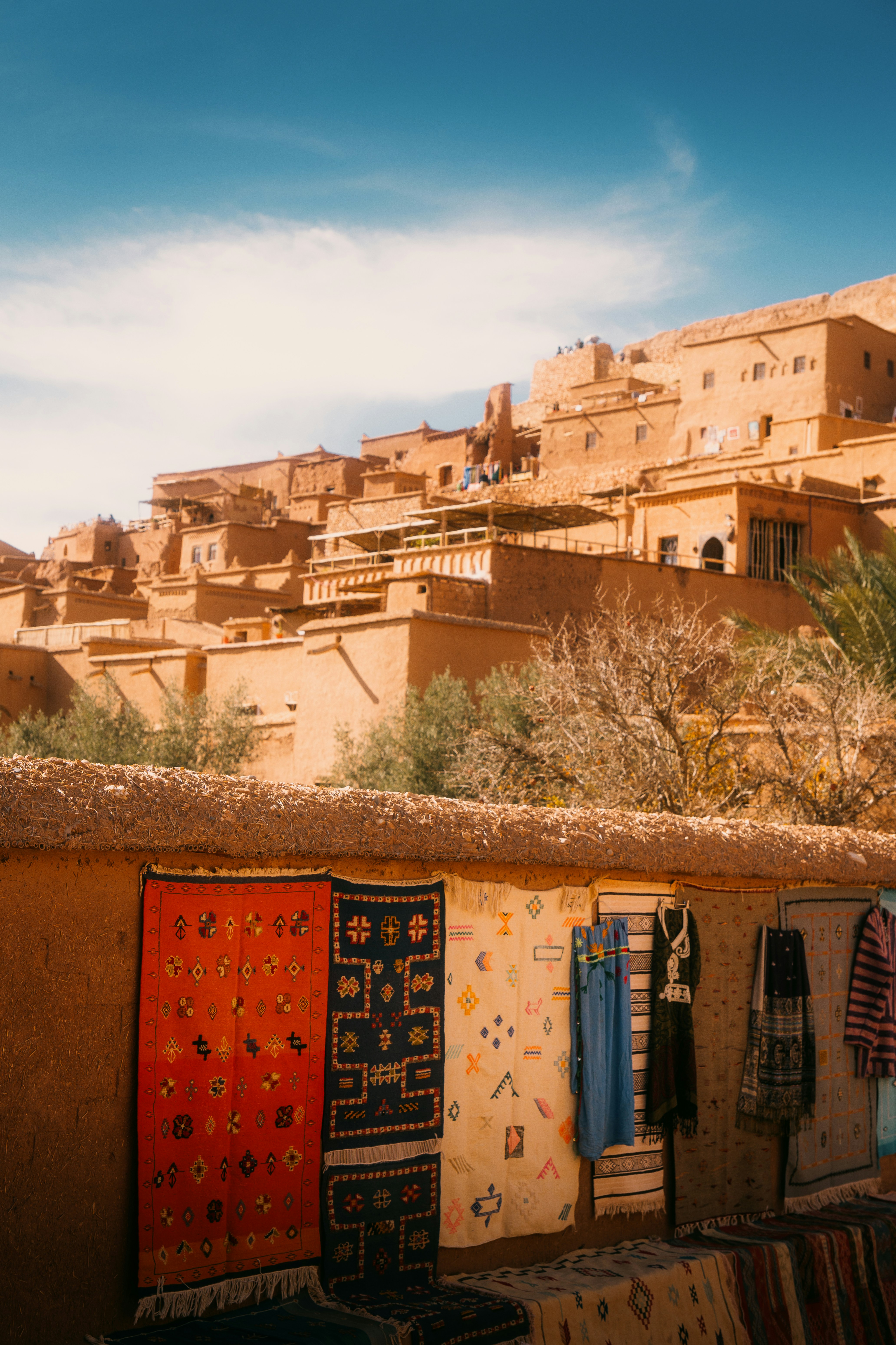 Rugs at the Foot of a Clay City: Color Threads Against a Desert Village