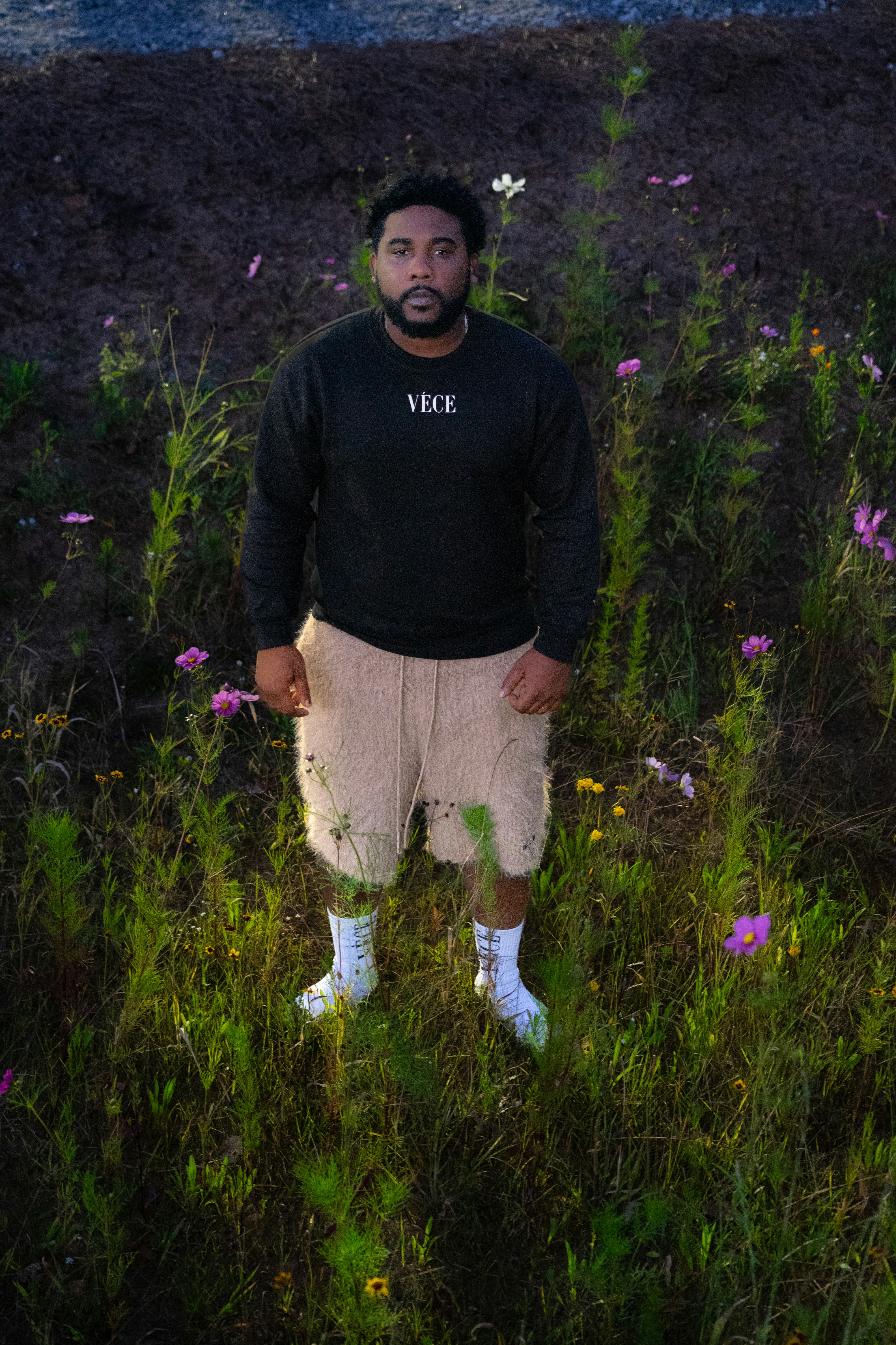 Quiet Stand: Portrait in a Wildflower Meadow at Dusk