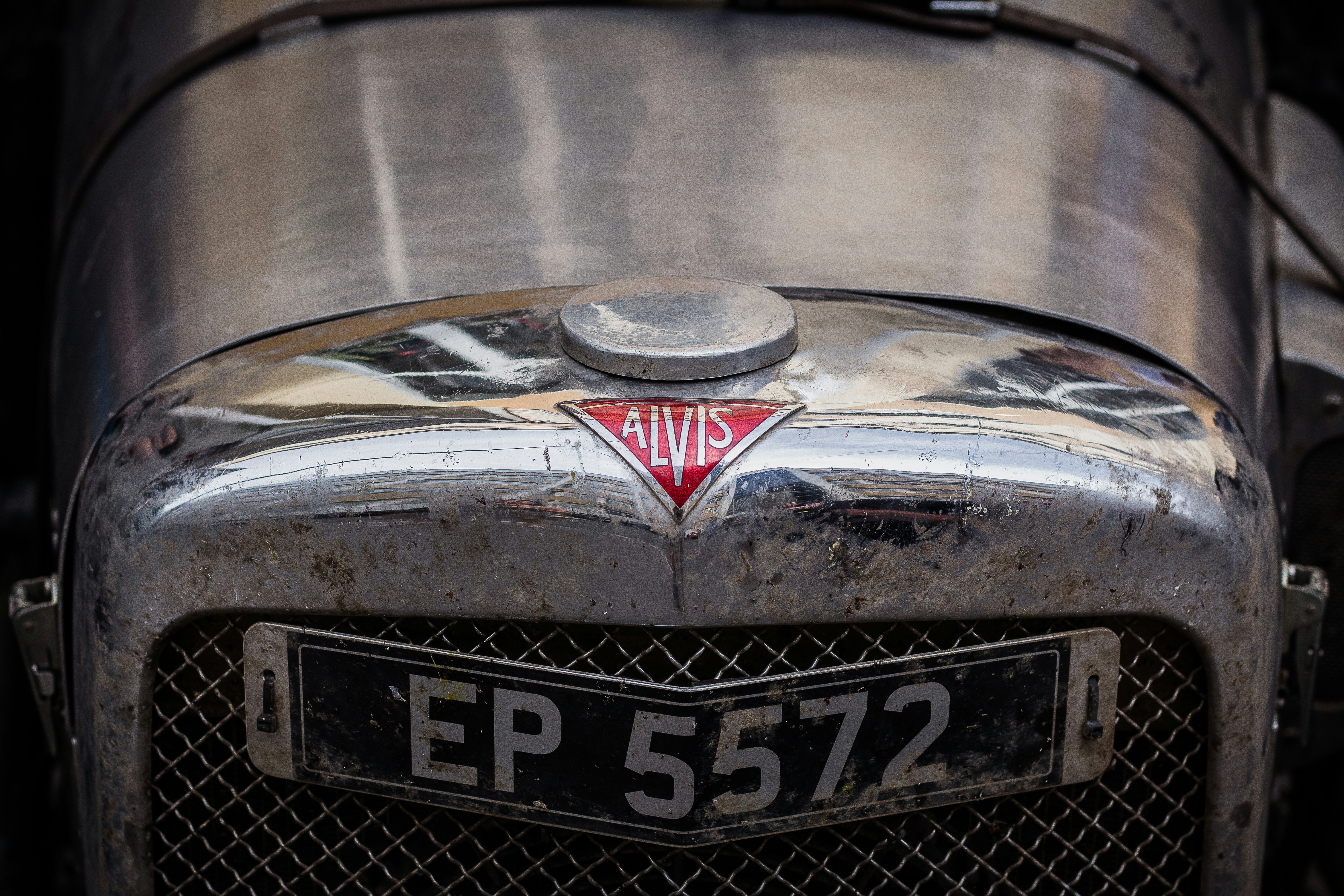 Chrome Grille Glint: The Elk-Tailed Front of a Vintage TS Car