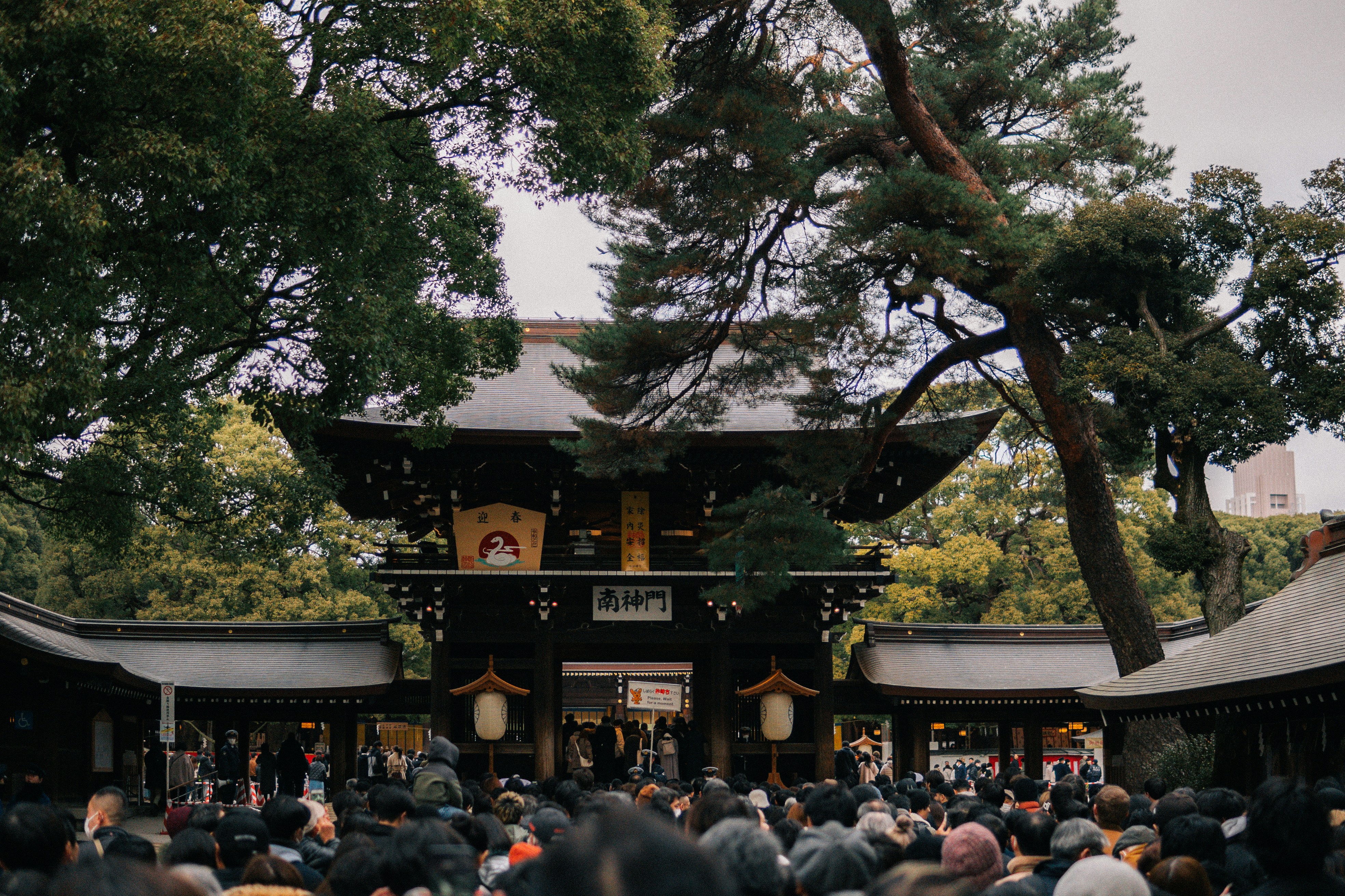 Ceremonial Threshold: A Sea of Visitors Before the Temple Gate