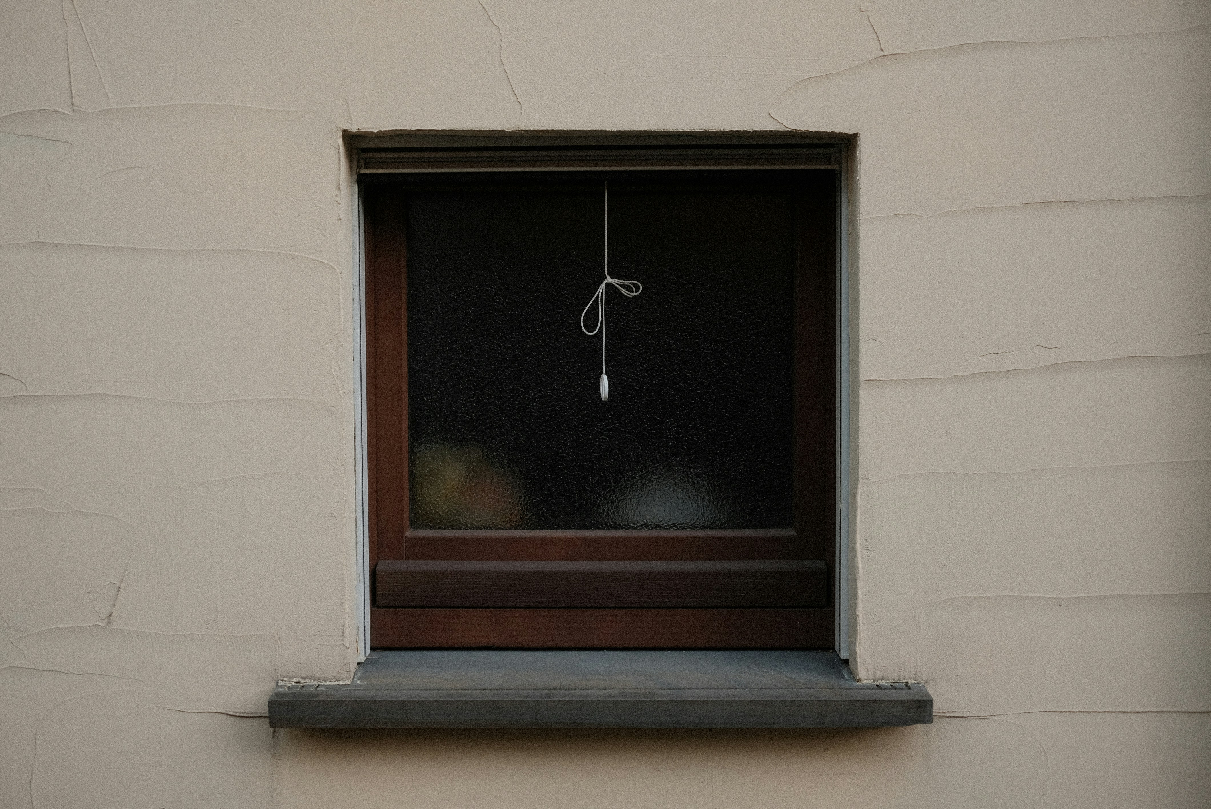 Muted Window: A Small Latch and Shadowed Glass