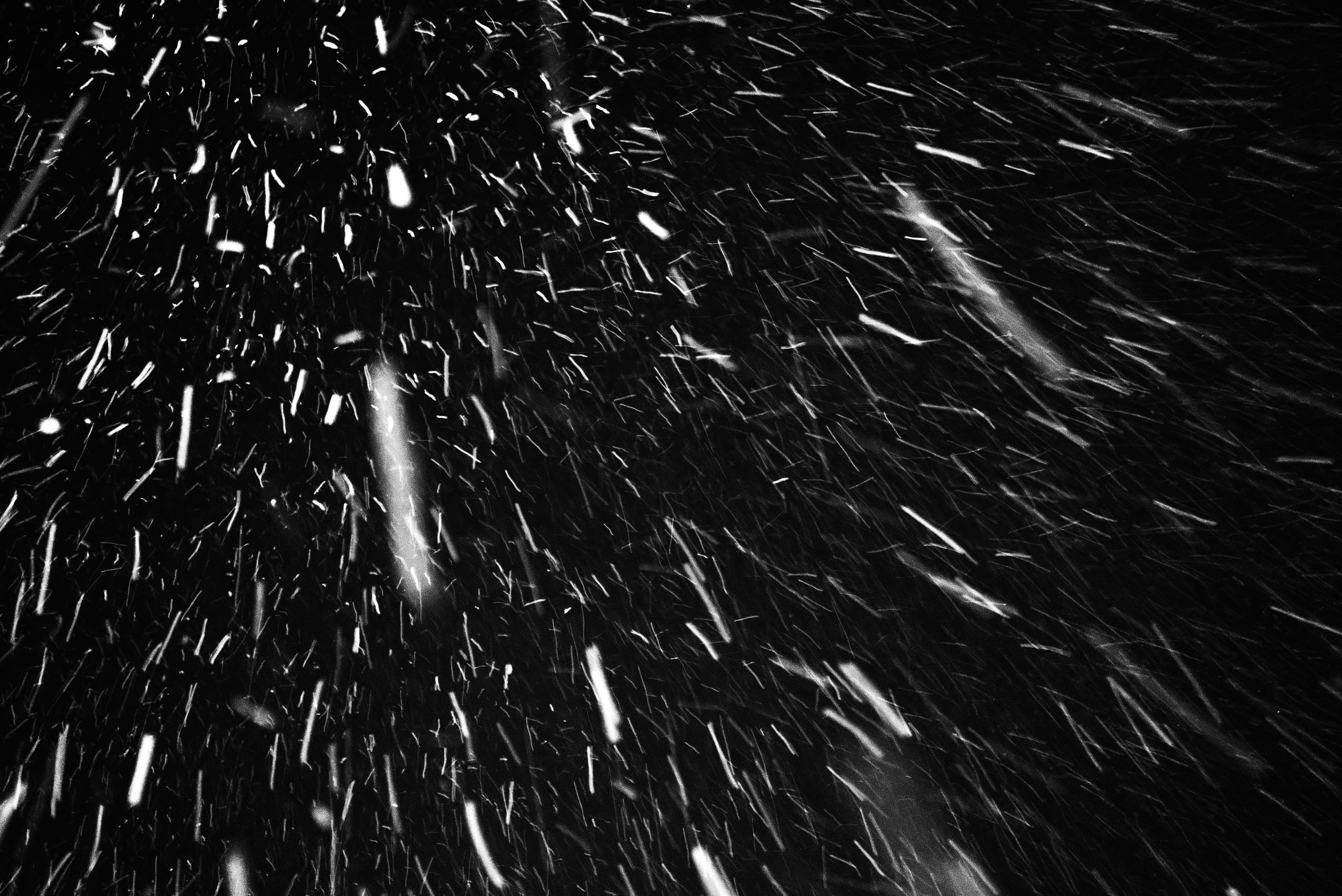 A black and white photo of snow falling photo – Free Asahidake Image on ...