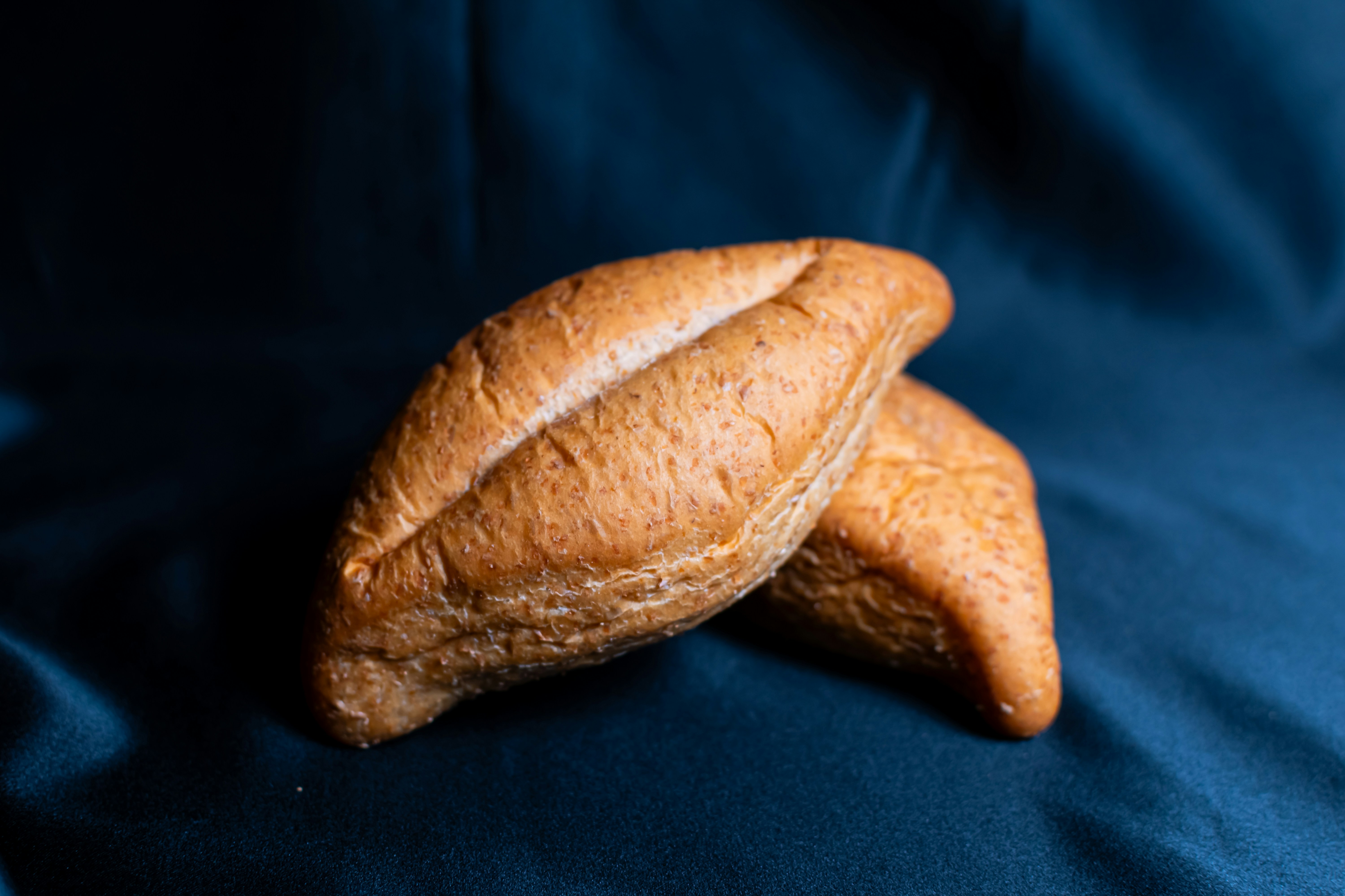 2 pieces of bread on top of each other.