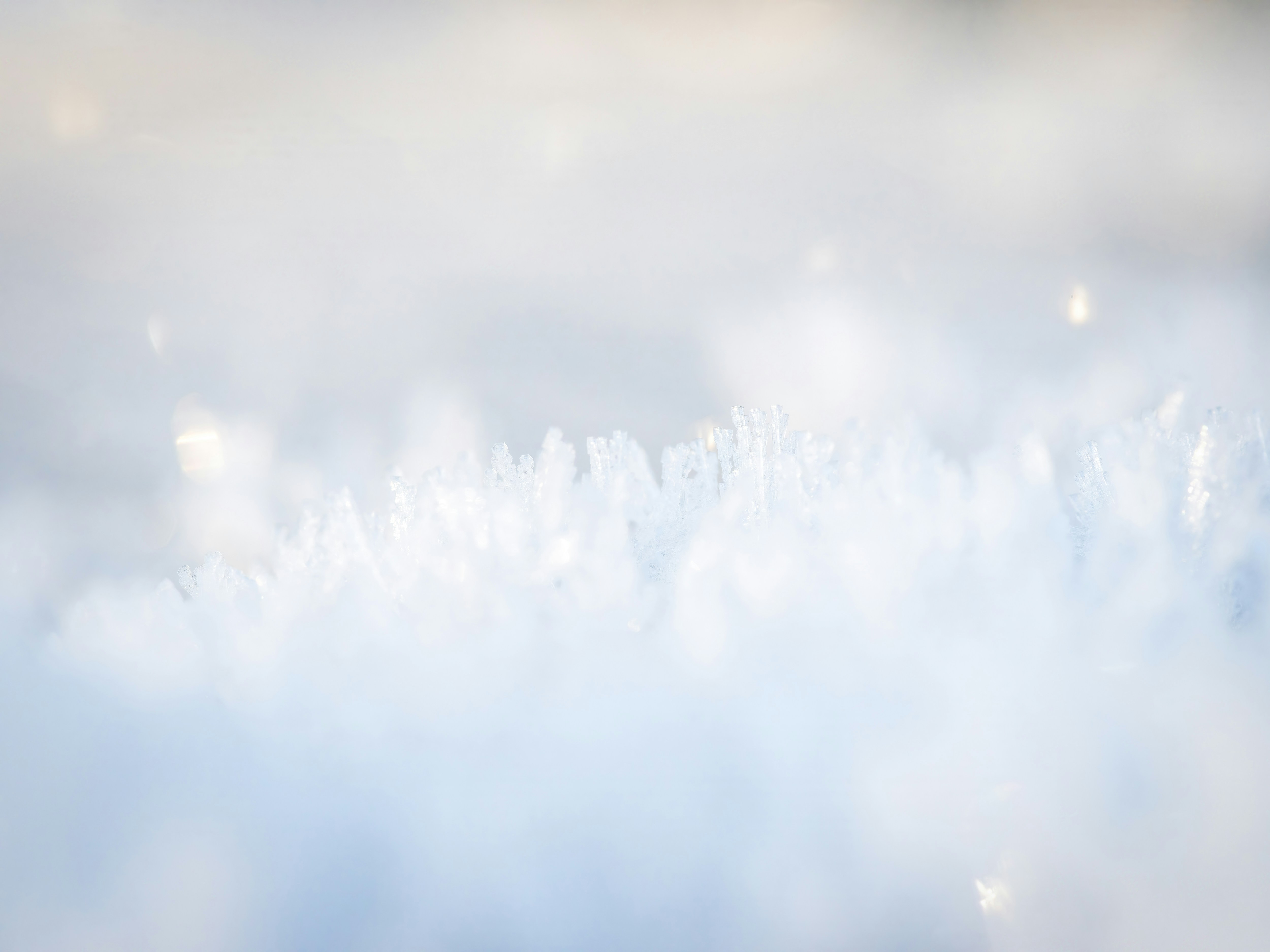 Crystalline Dawn: frost fringe along a quiet snowfield