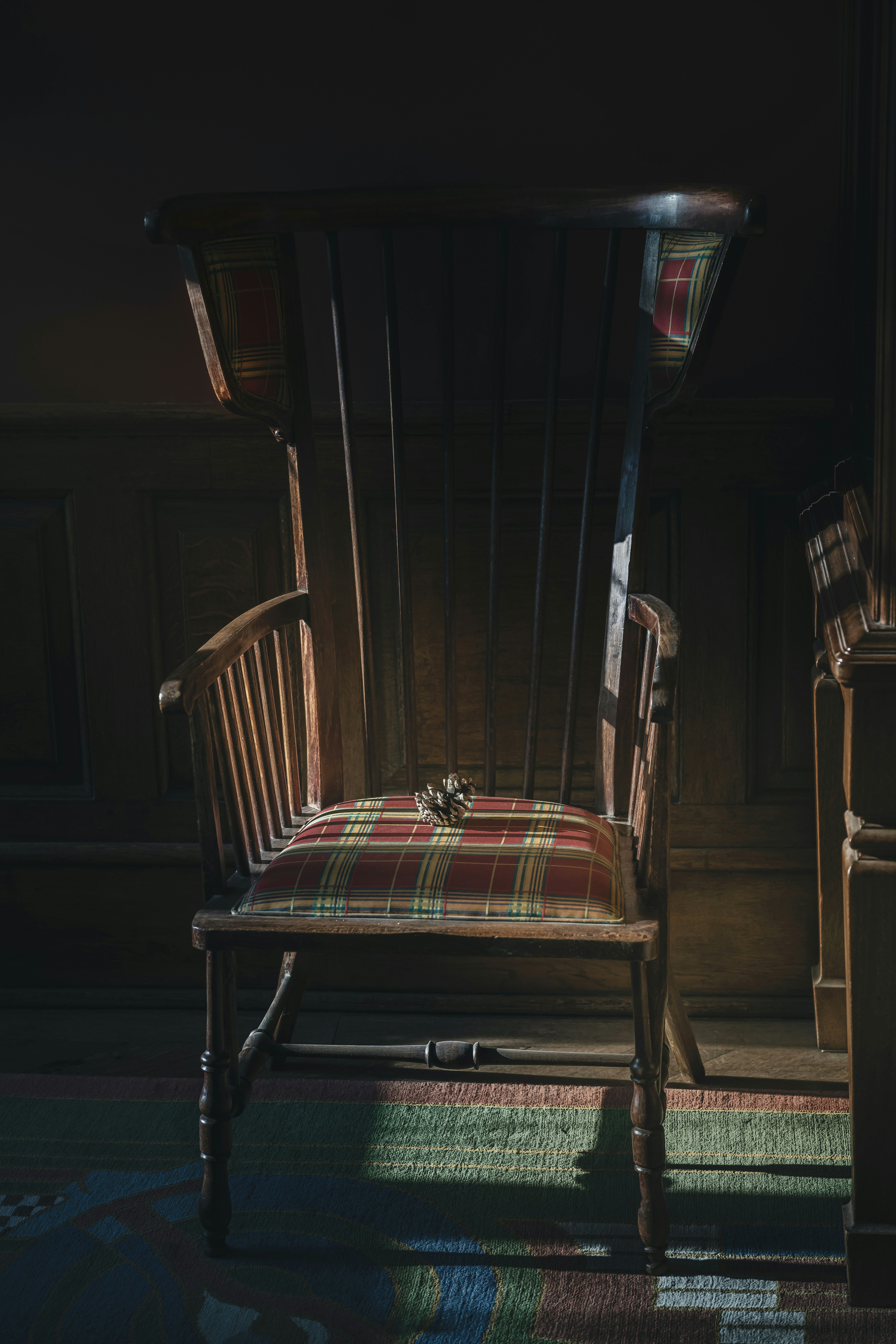 Vintage chair in the winter sunlight.Jez Timms