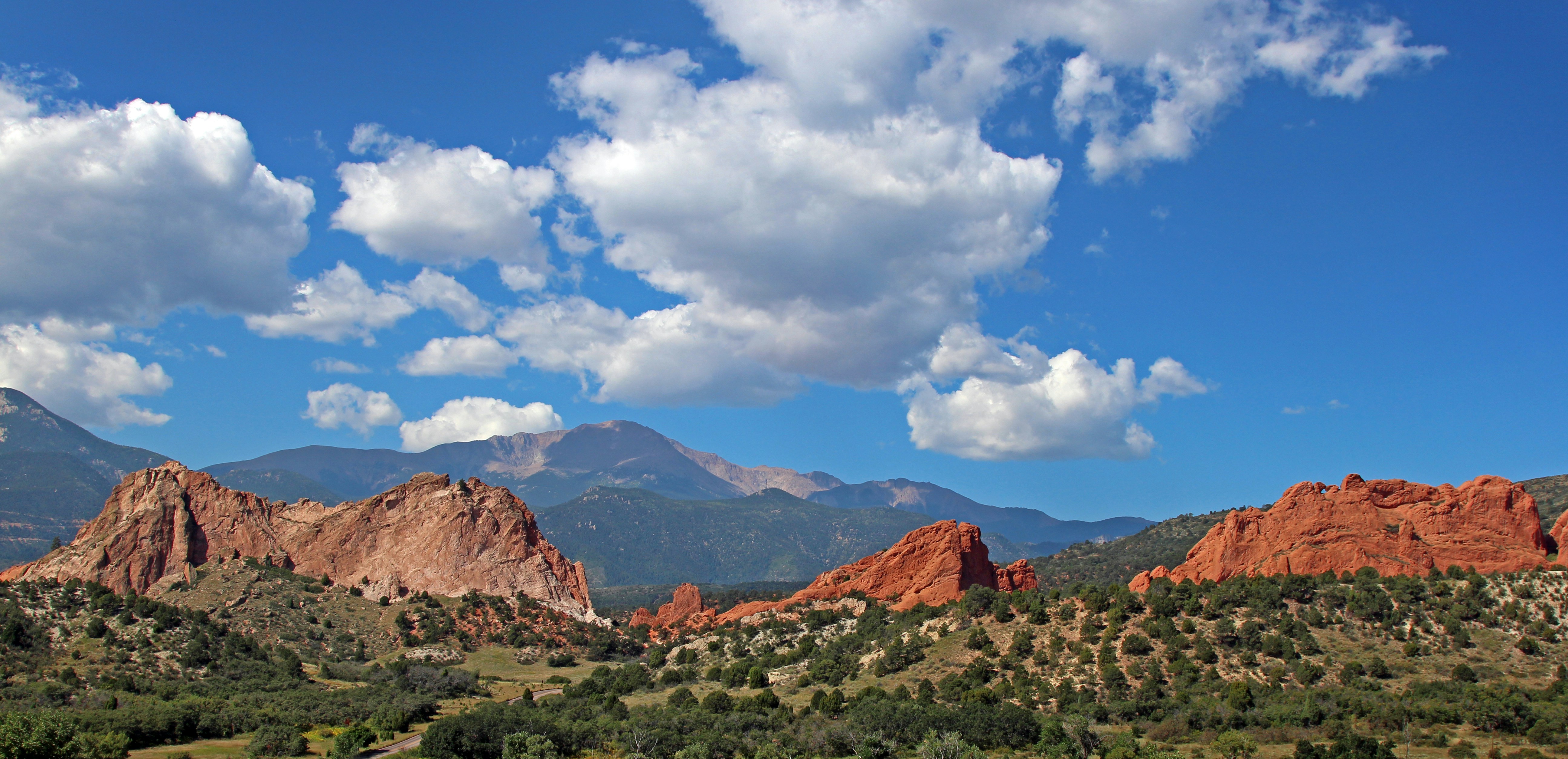 Sunlit Red Cliffs Framing a Wide Desert Sky