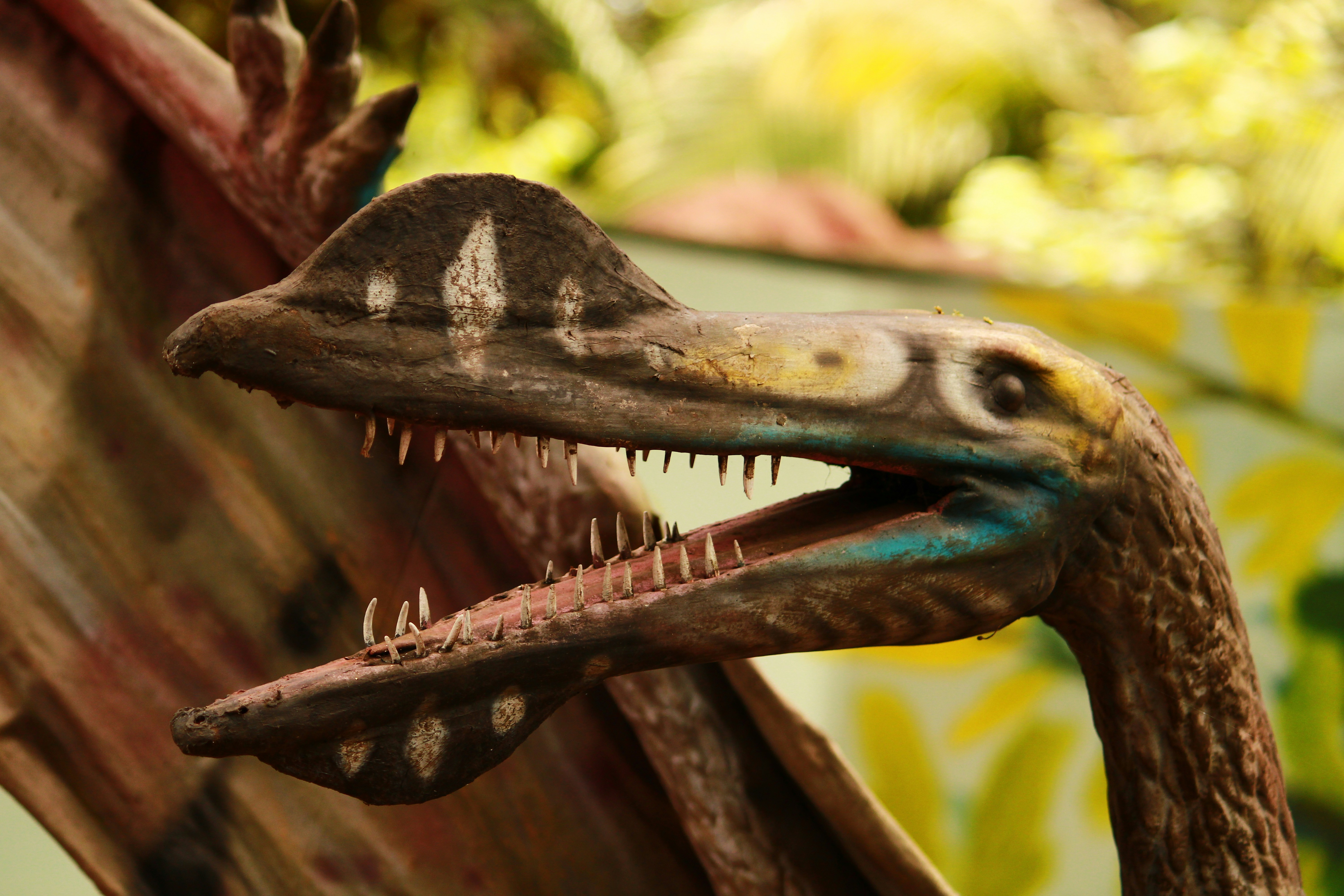 Open-Mouthed Cretaceous Gaze: A Dino Portrait in Soft Focus