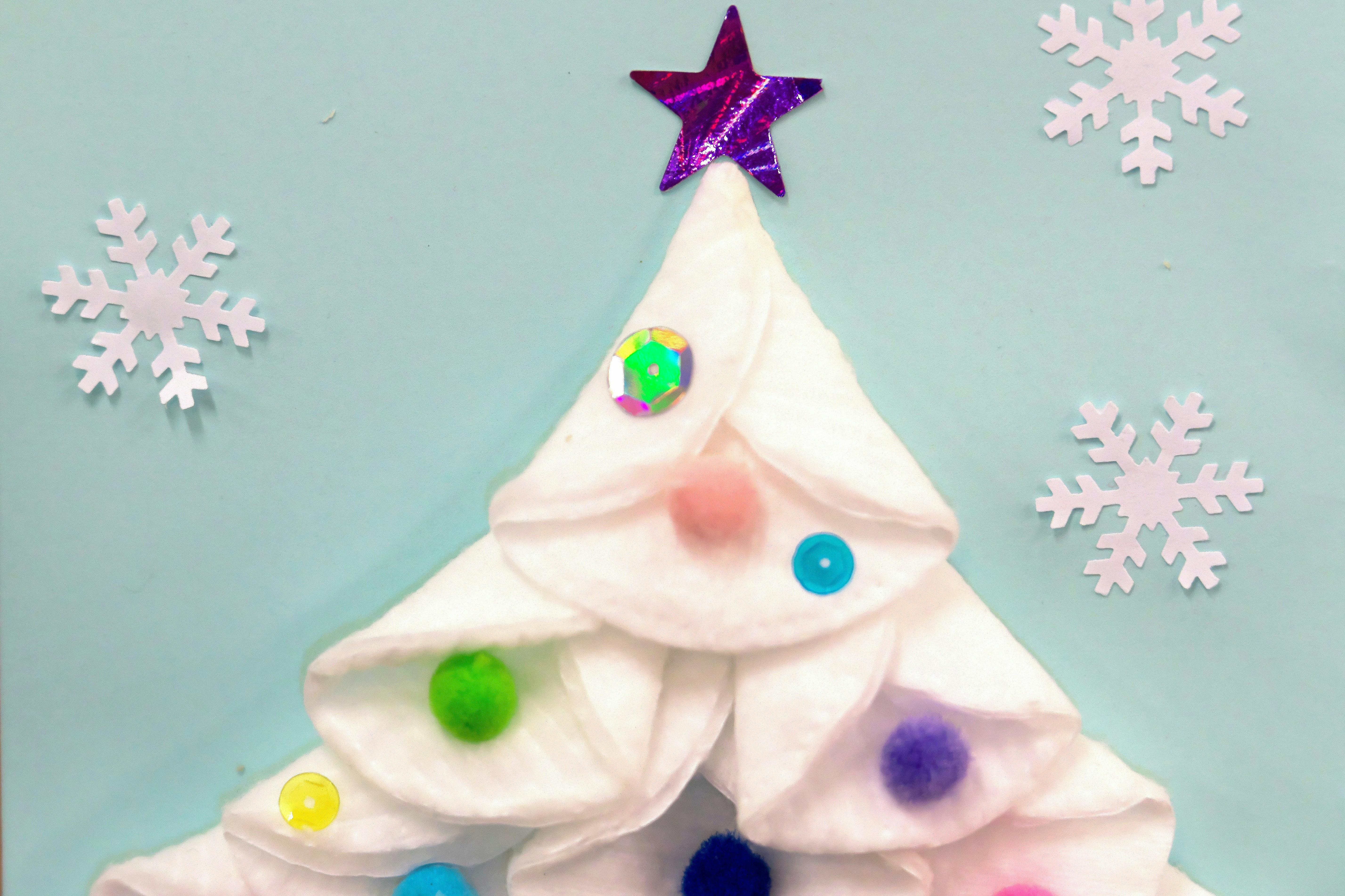 Whimsical Christmas Tree Made of Marshmallow Clouds