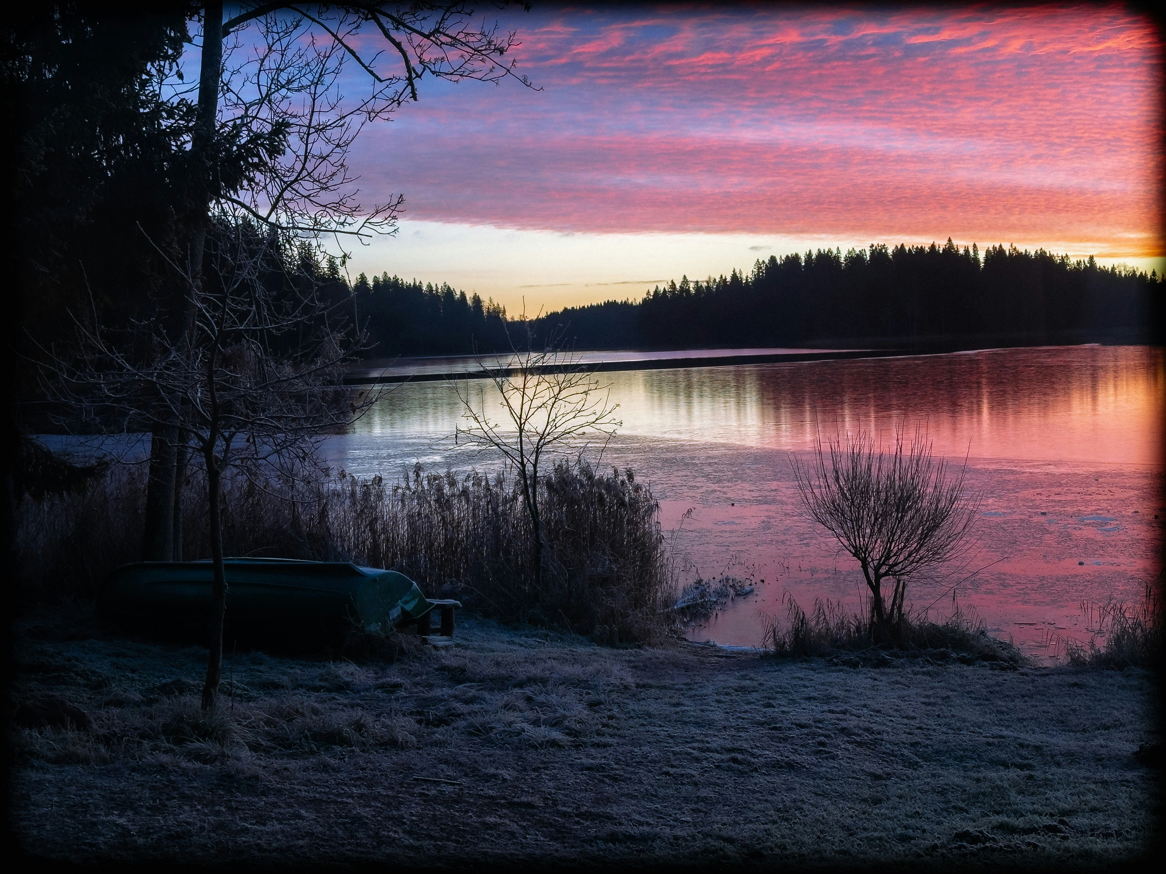 Dusk on the Frosted Lake