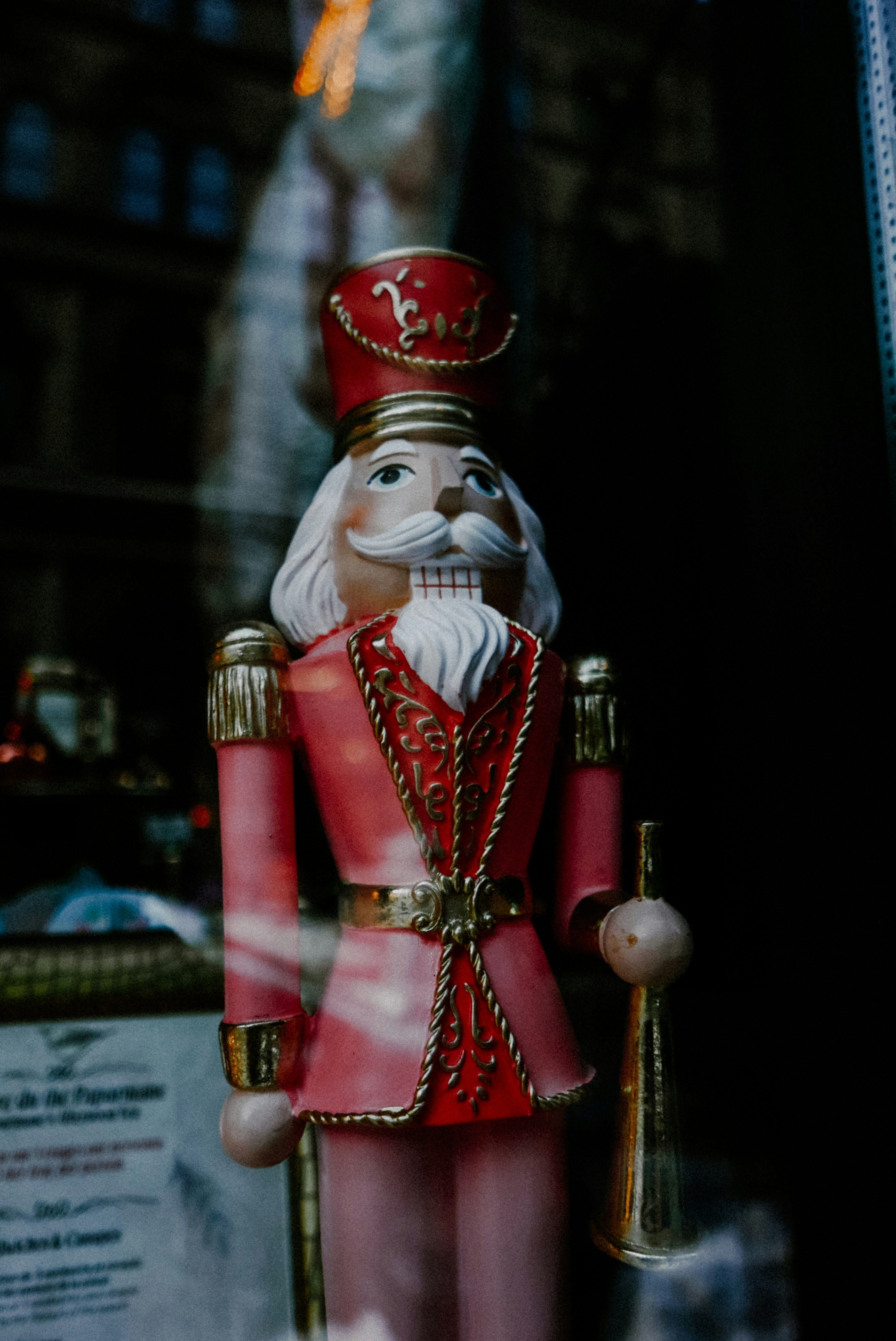 Nutcracker Sentinel Behind Glass