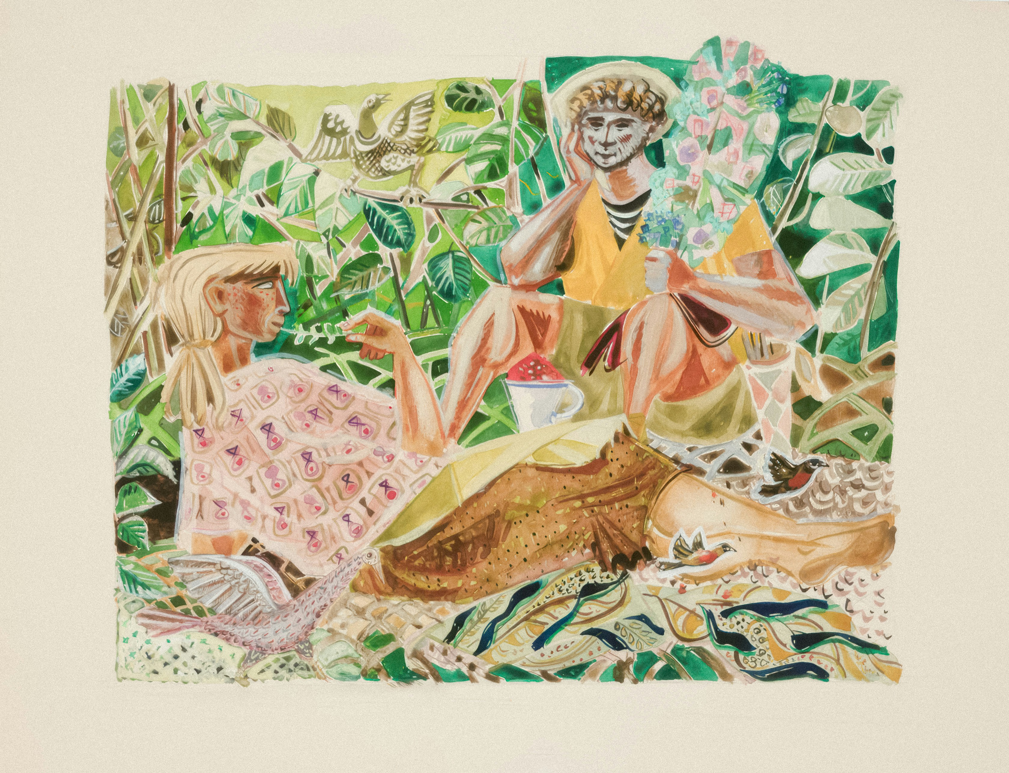 Verdant Exchange: Portraits Amid a Playful Jungle