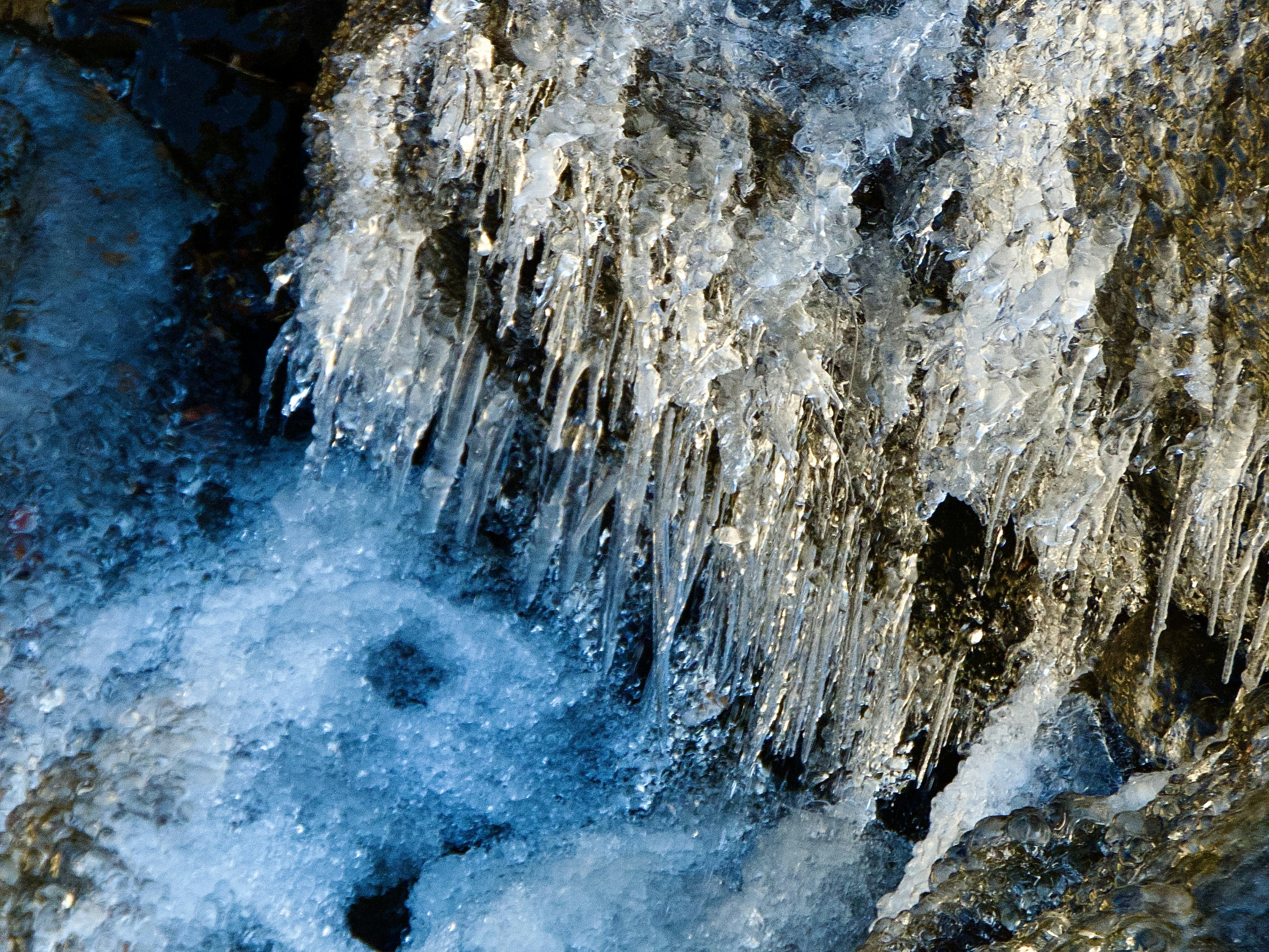 Icicles in a waterfall